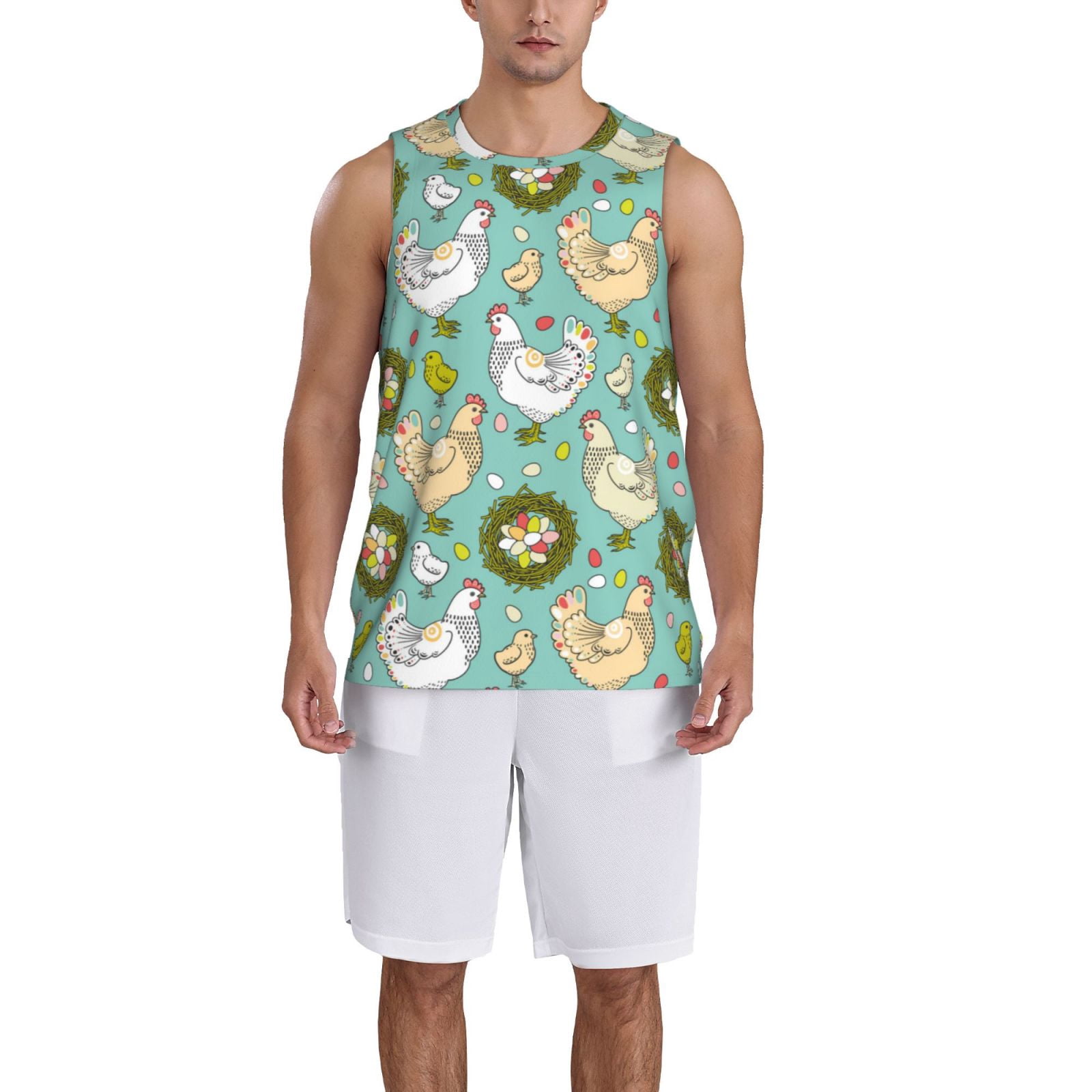 Honeii Chicken Laying Eggs print basktball shirt for men and women ...