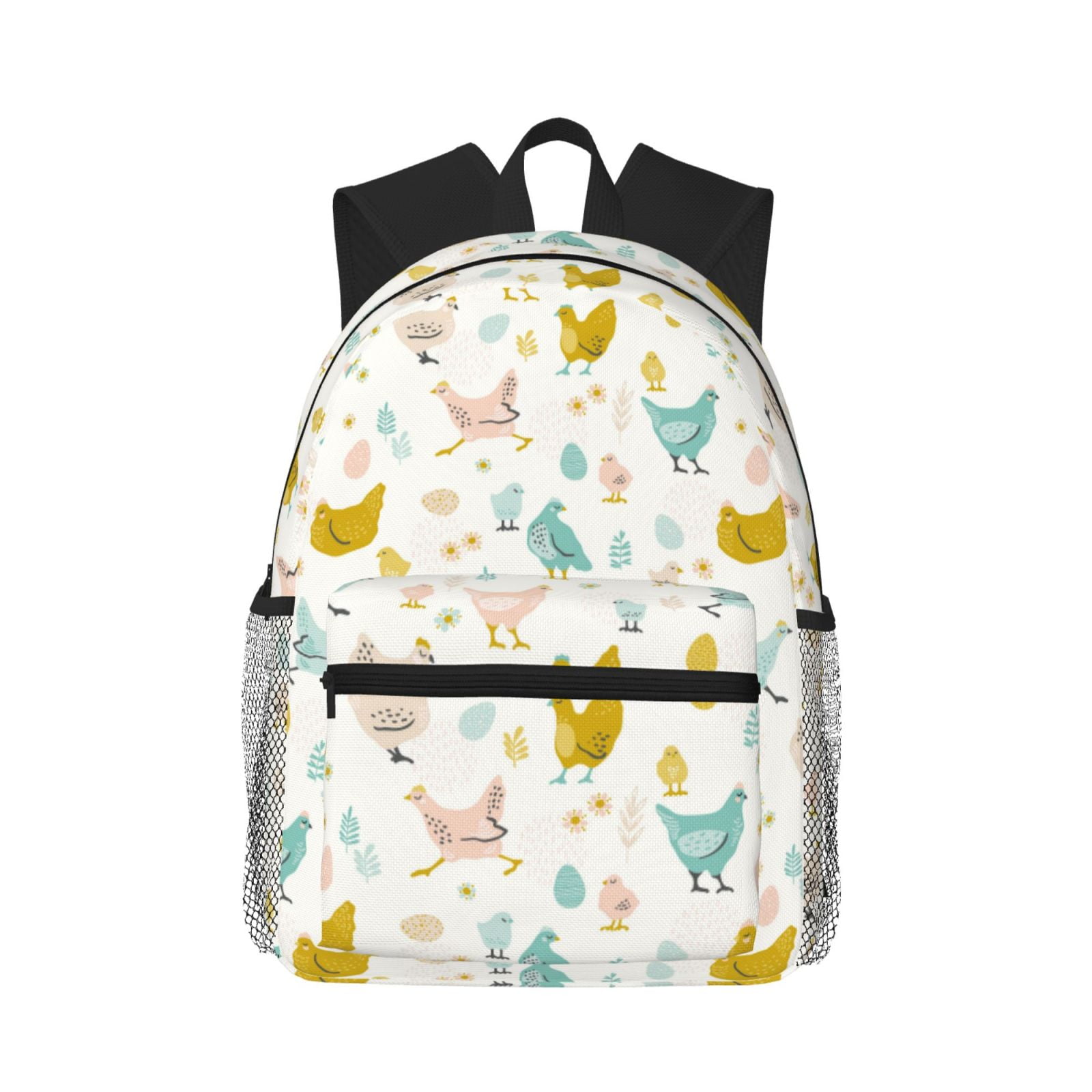 Honeii Chicken Print School Backpack,Casual Lightweight Travel Rucksack ...