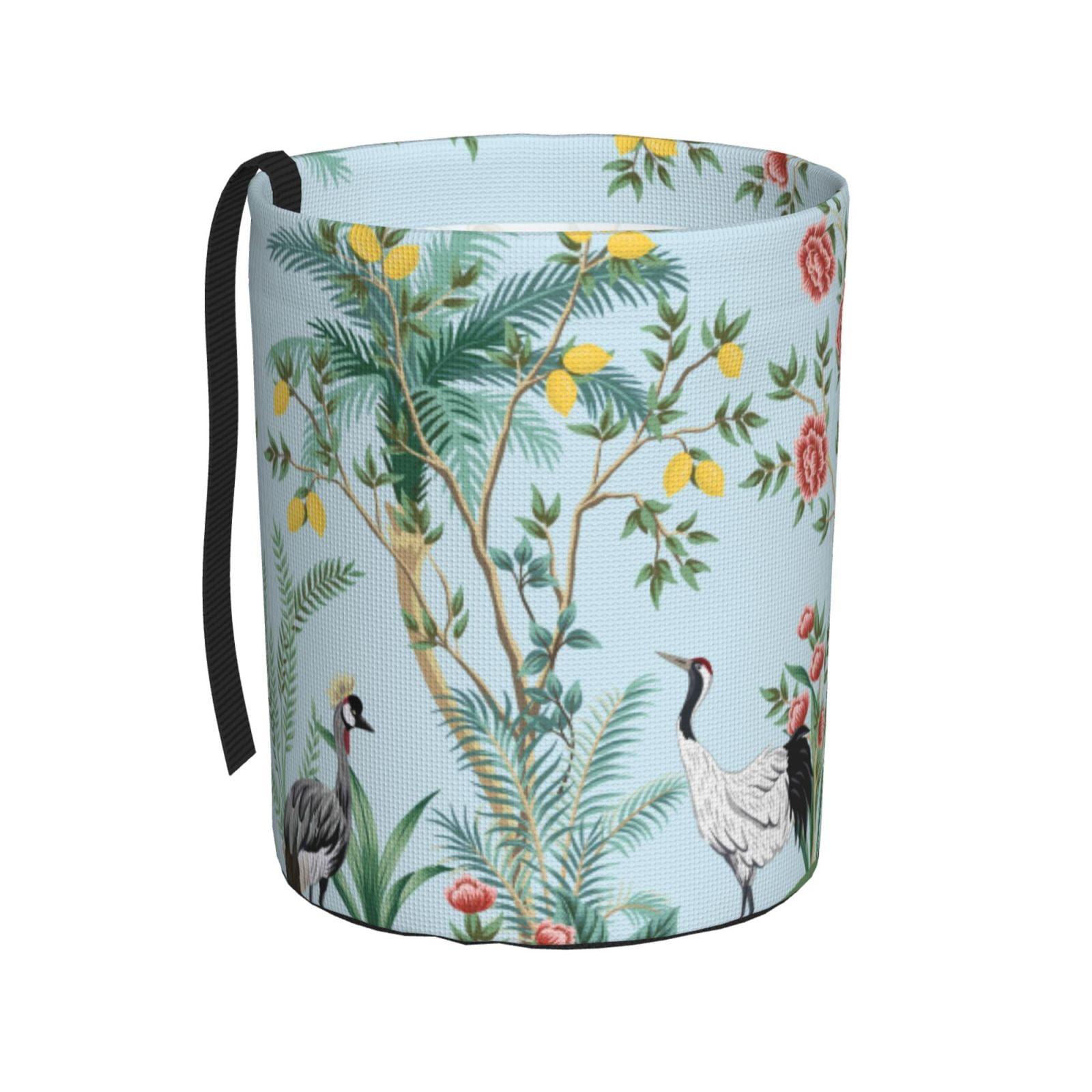 Honeii Chinoiserie Floral Palm Tree Print Waterproof Car Trash Can ...