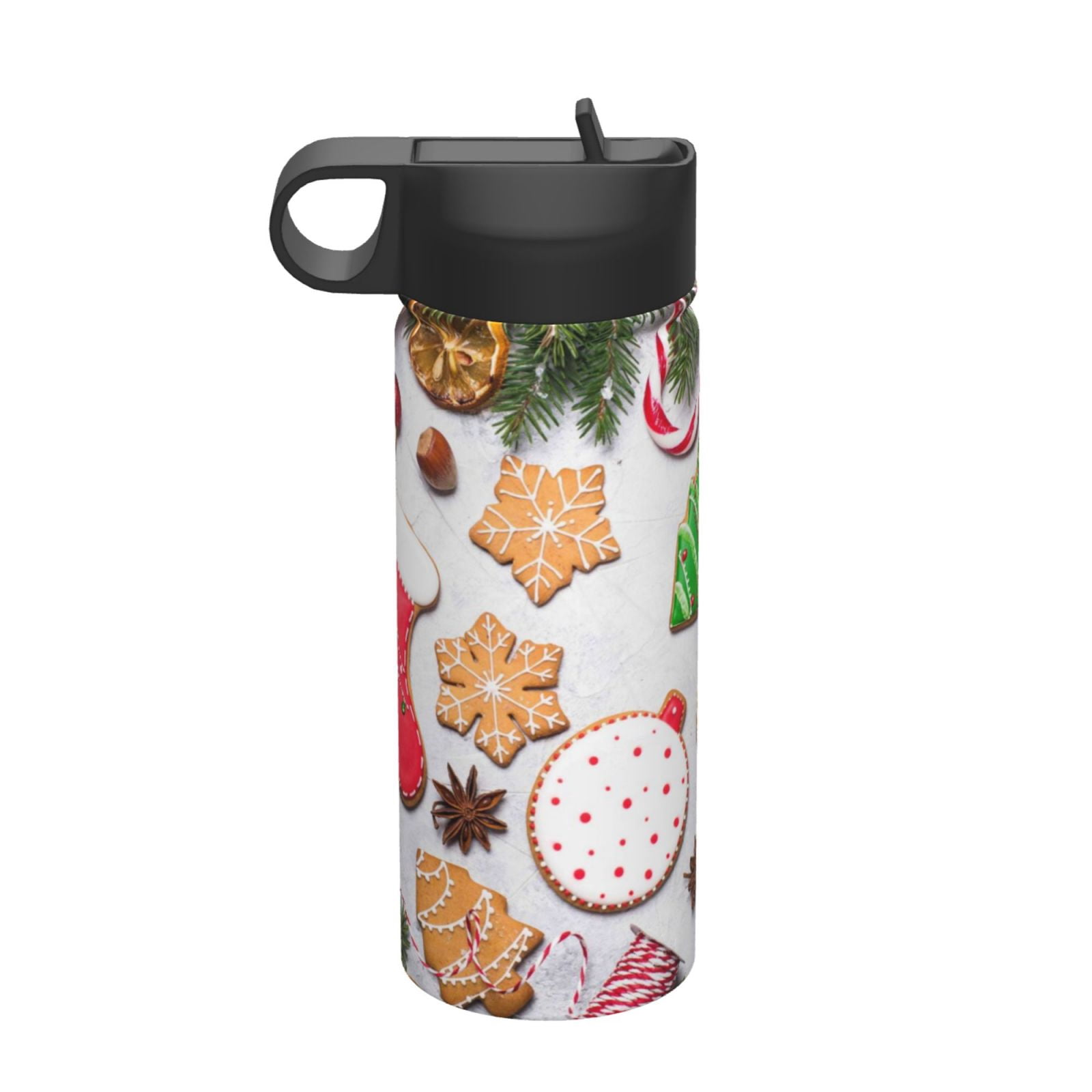 Honeii Christmas Gingerbread Cookies Print 18 oz Insulated Water Bottle ...