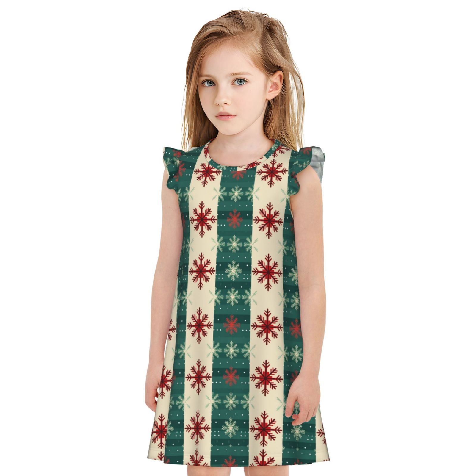 Honeii Christmas Snowflakes Plaid Nightgowns Pajama Dresses - Princess ...
