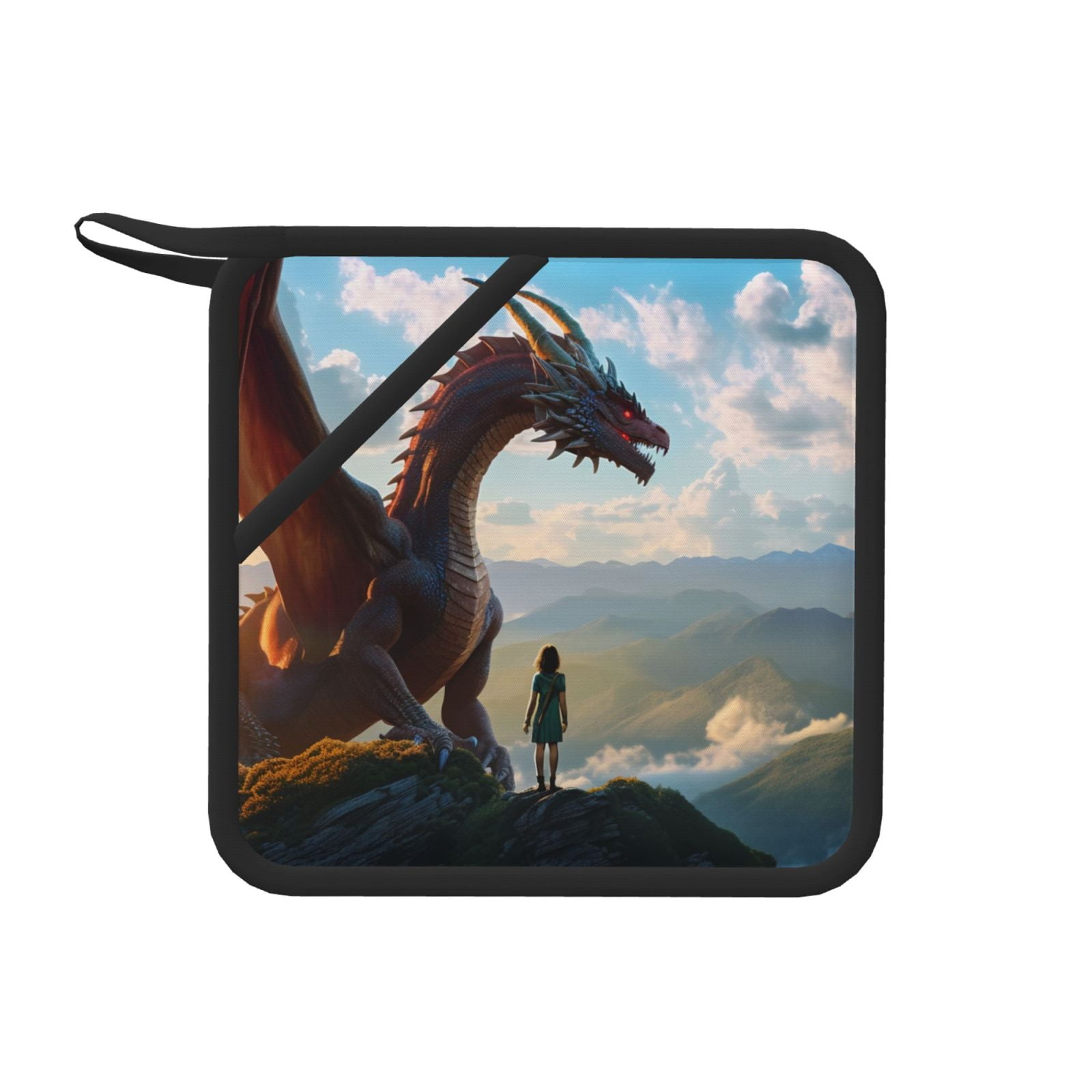 Honeii Clear Sky Mountain Red Dragon for Silicone Trivets for Hot Pots ...