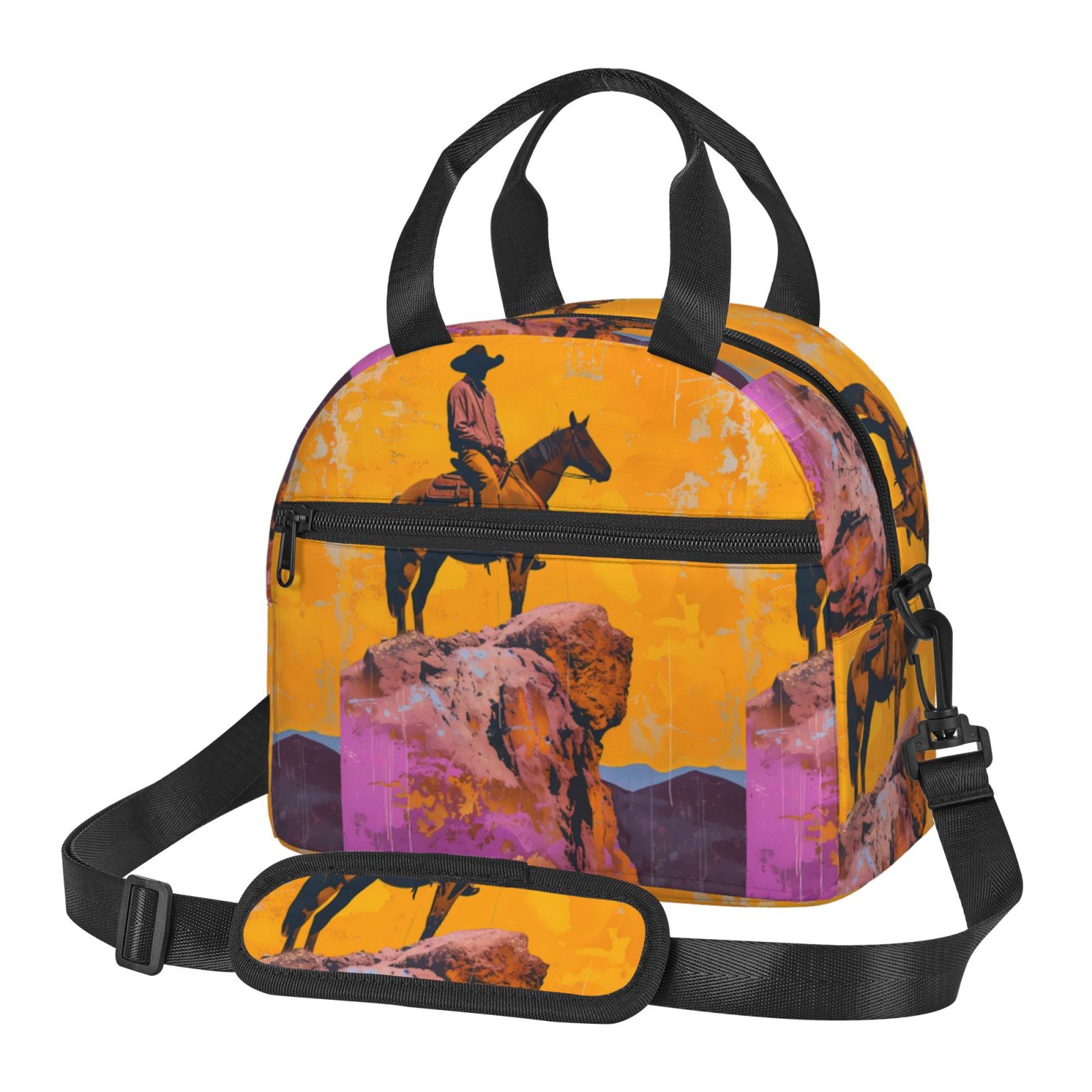 Honeii Cliff Western Cowboy for Insulated Lunch Box, Lunch Bag Lunch ...