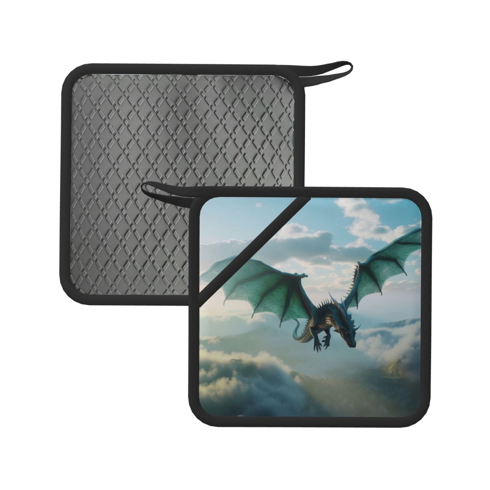 Honeii Cloud Sky Green Dragon for Silicone Trivets for Hot Pots and ...