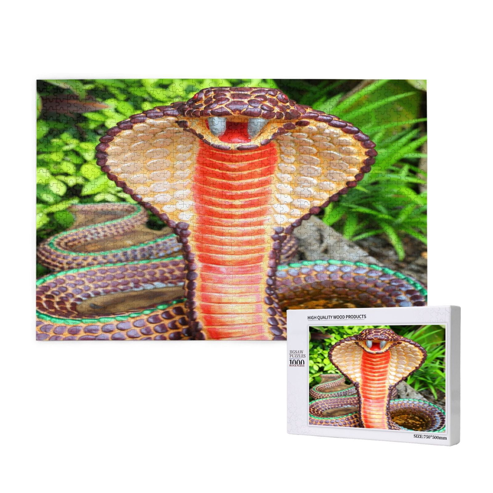 Honeii Cobra Snake Pattern 1000 Piece Puzzles for Adults, Jigsaw ...