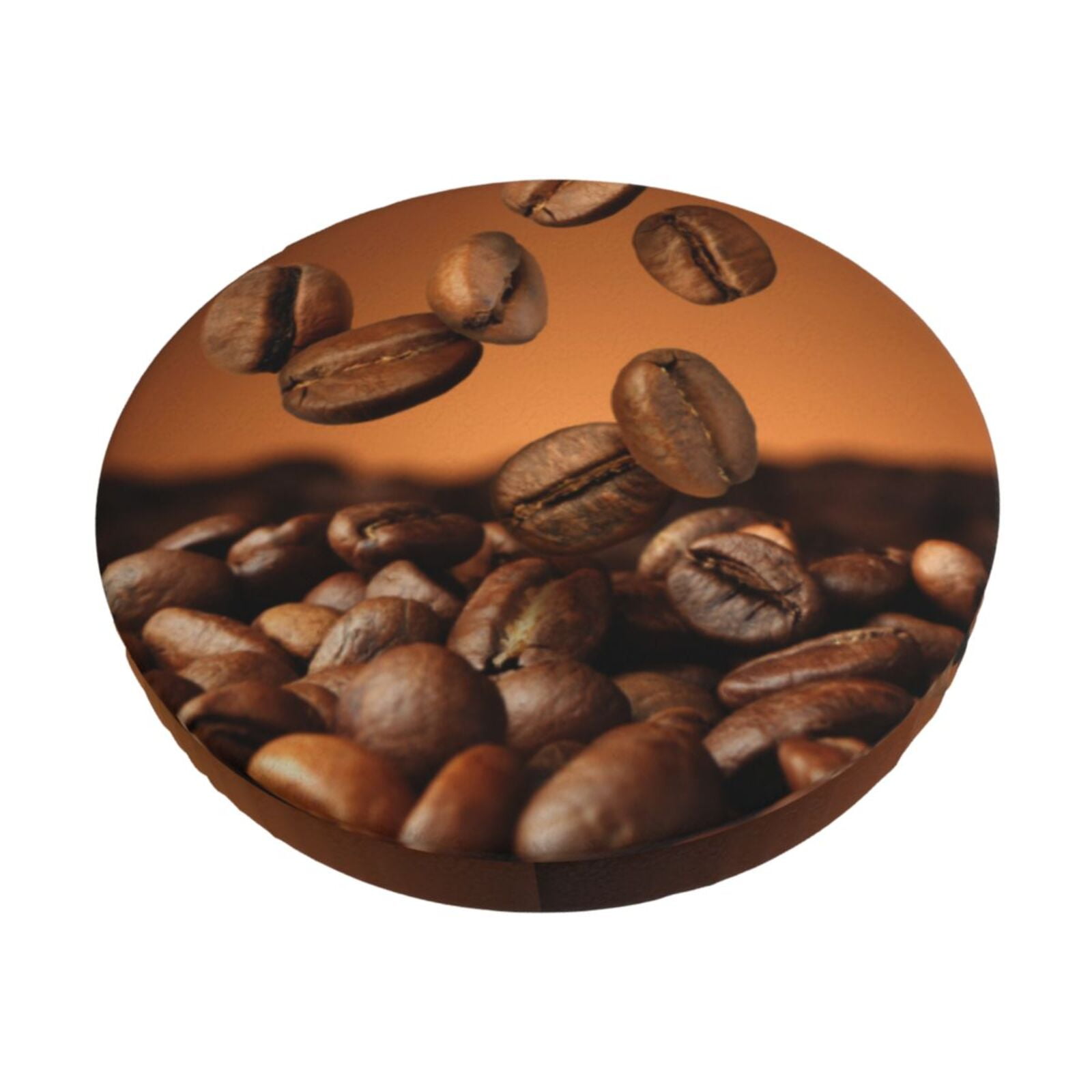 Honeii Coffee Beans Pattern Bar Stool Covers-Round Stools Seat Covers ...