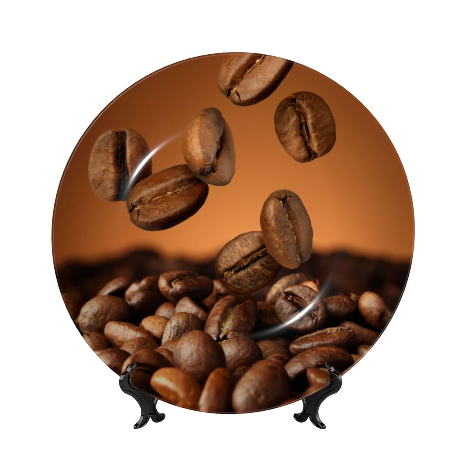 Honeii Coffee Beans Print Elegant Bone China Decorative Plate ...