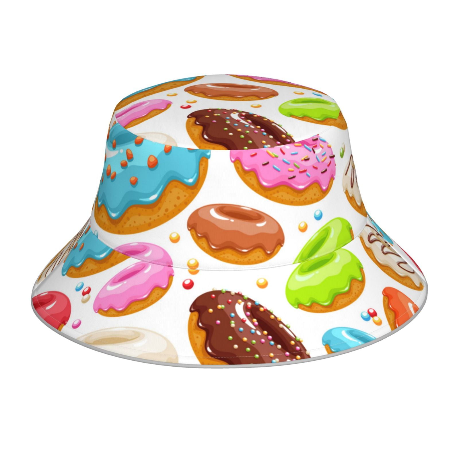 Honeii Color Donut for Unisex Bucket Hat Waterproof Rain Hat Reversible ...