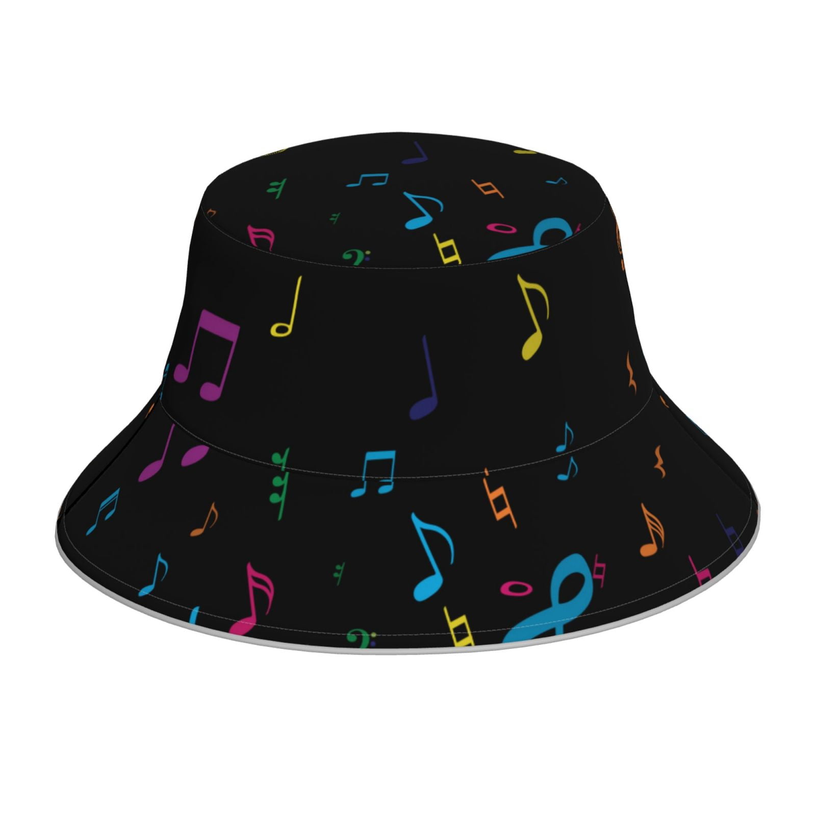 Honeii Color Musical Notes for Unisex Bucket Hat Waterproof Rain Hat ...