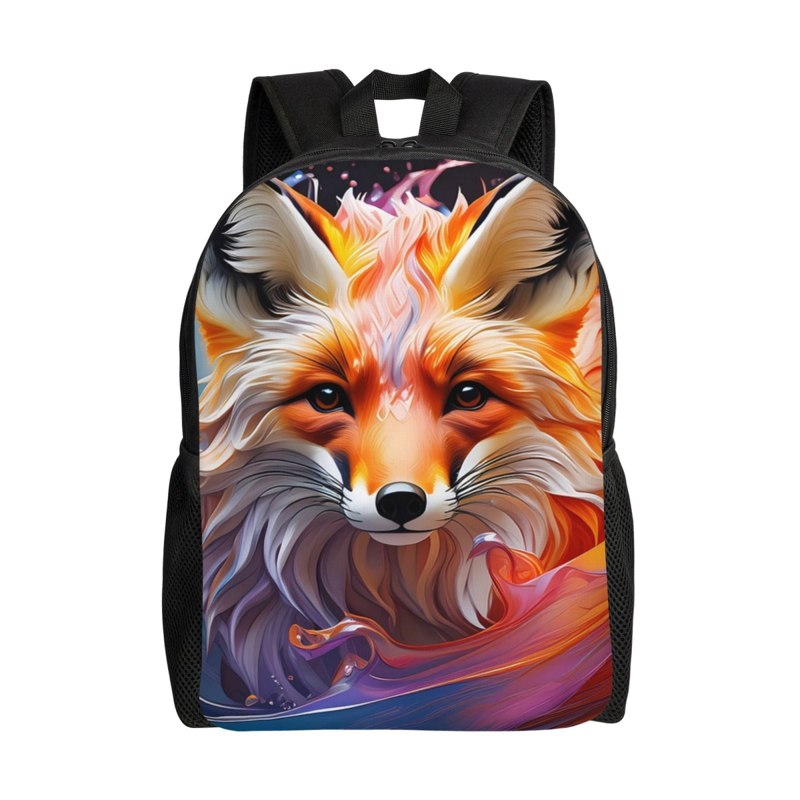 Honeii Color Splash Fox Portrait Print Laptop Backpack for Work ...