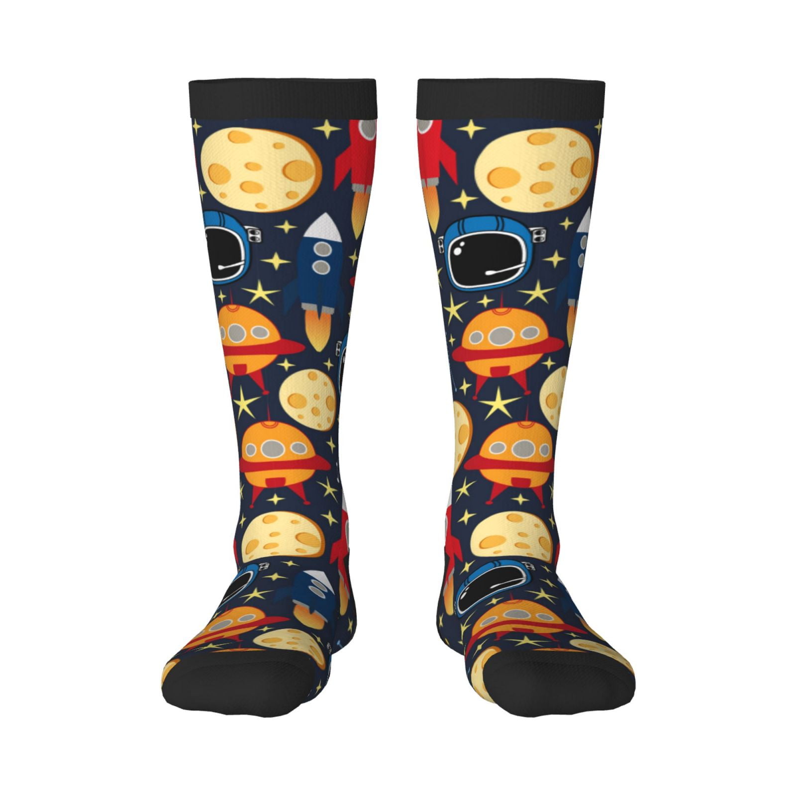 Honeii Colorful Astronomy Print Long Socks,Novelty Design Socks Gift ...