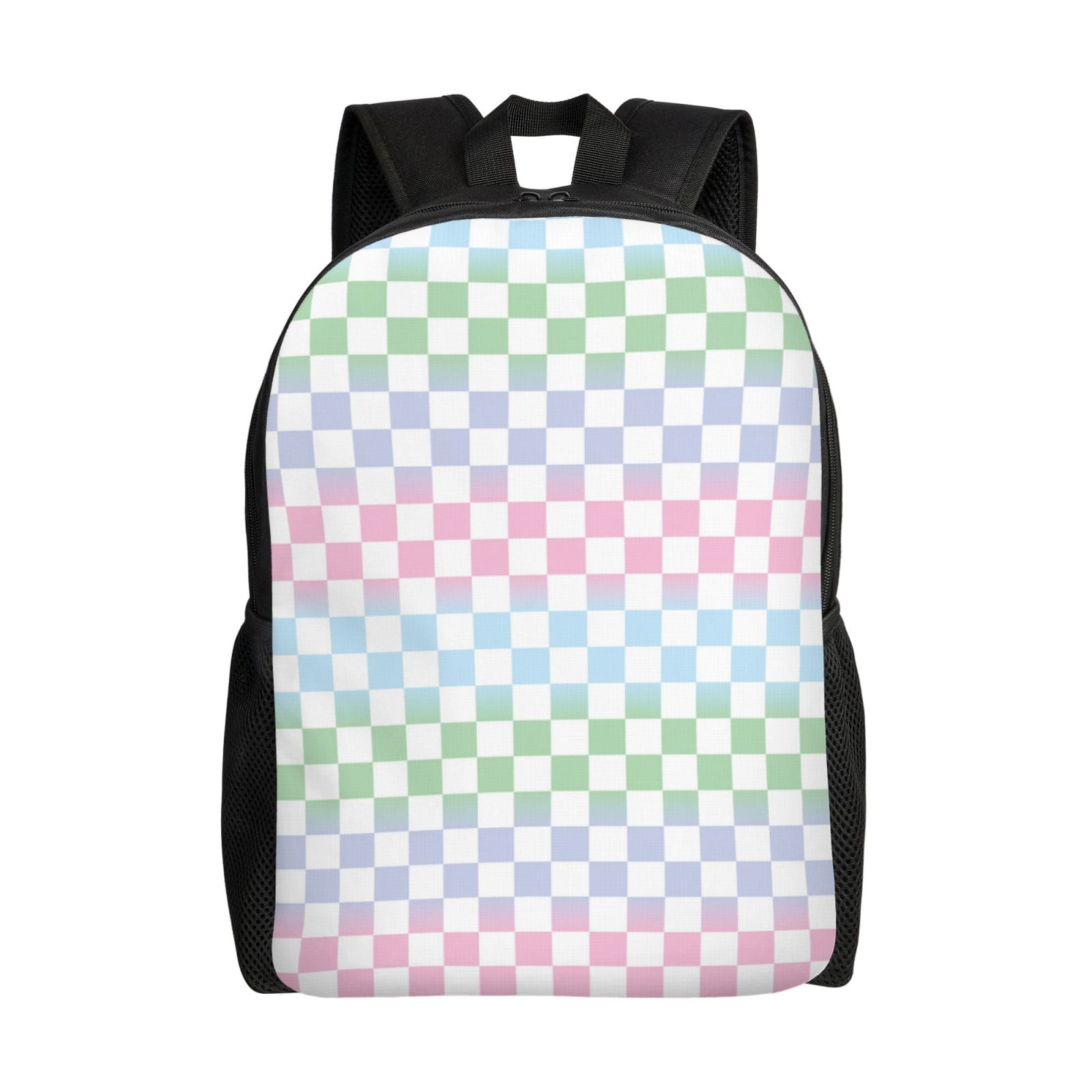 Honeii Colorful Checkerboard Print Laptop Backpack for Work, College ...