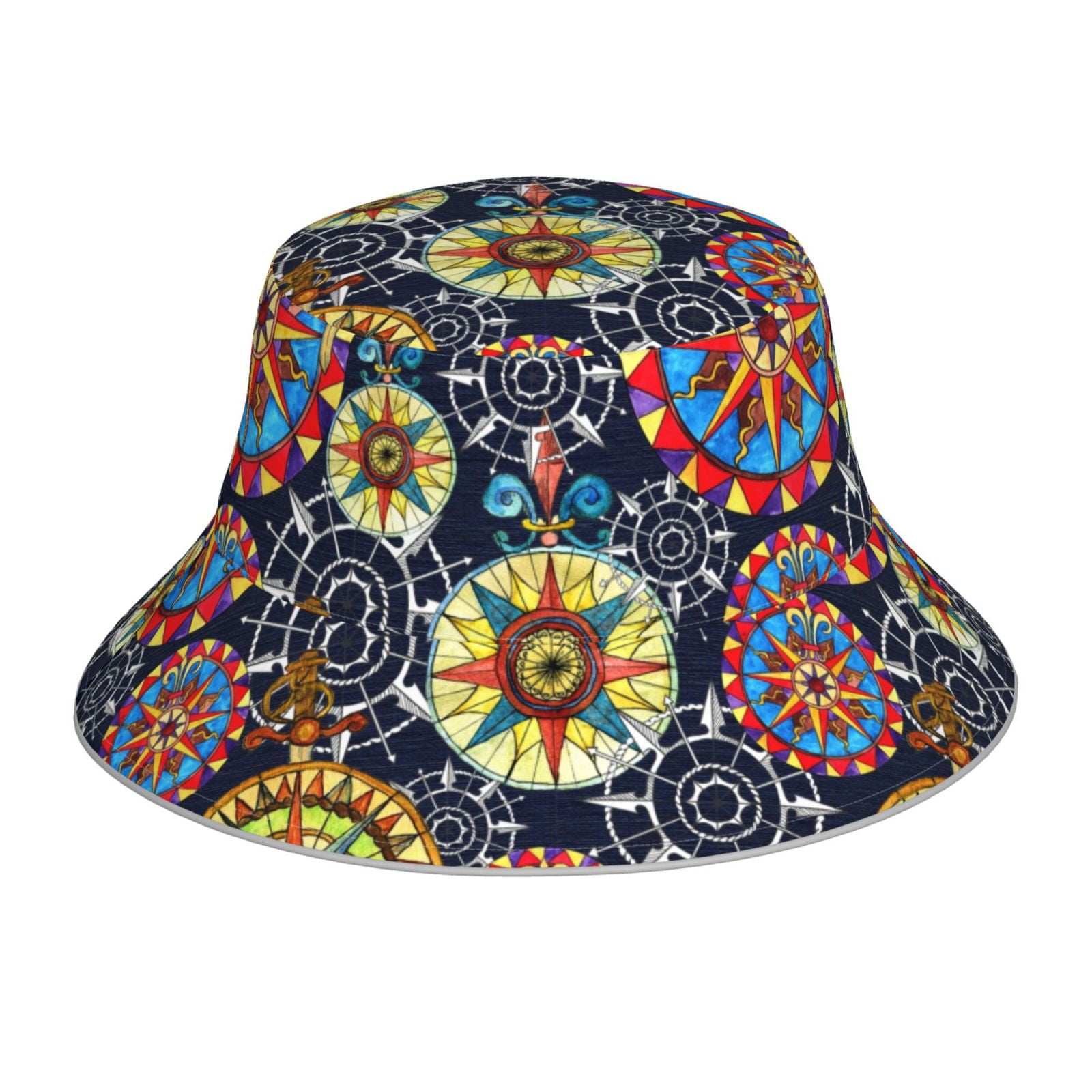 Honeii Colorful Compasses for Unisex Bucket Hat Waterproof Rain Hat ...
