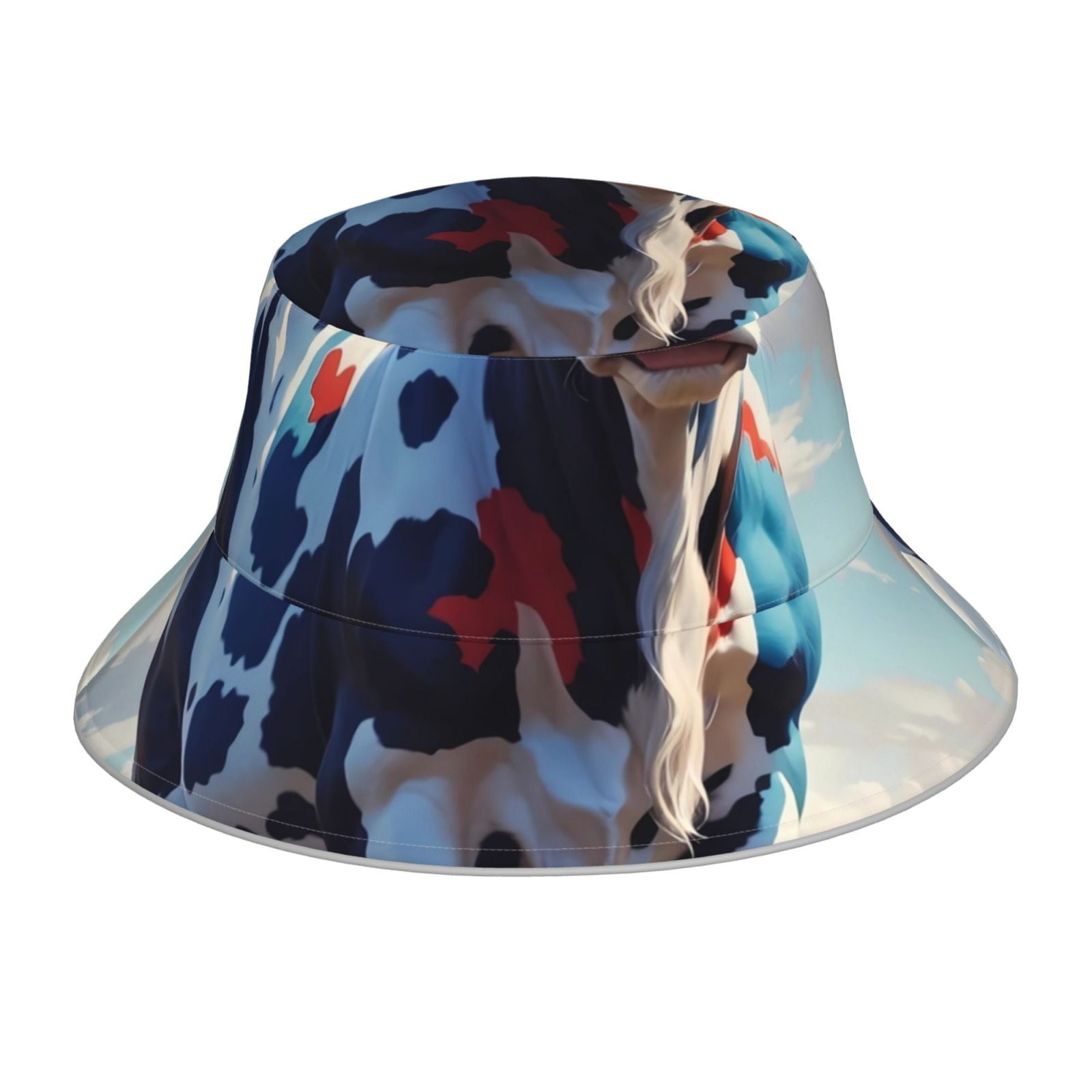 Honeii Colorful Cow Pasture for Unisex Bucket Hat Waterproof Rain Hat ...