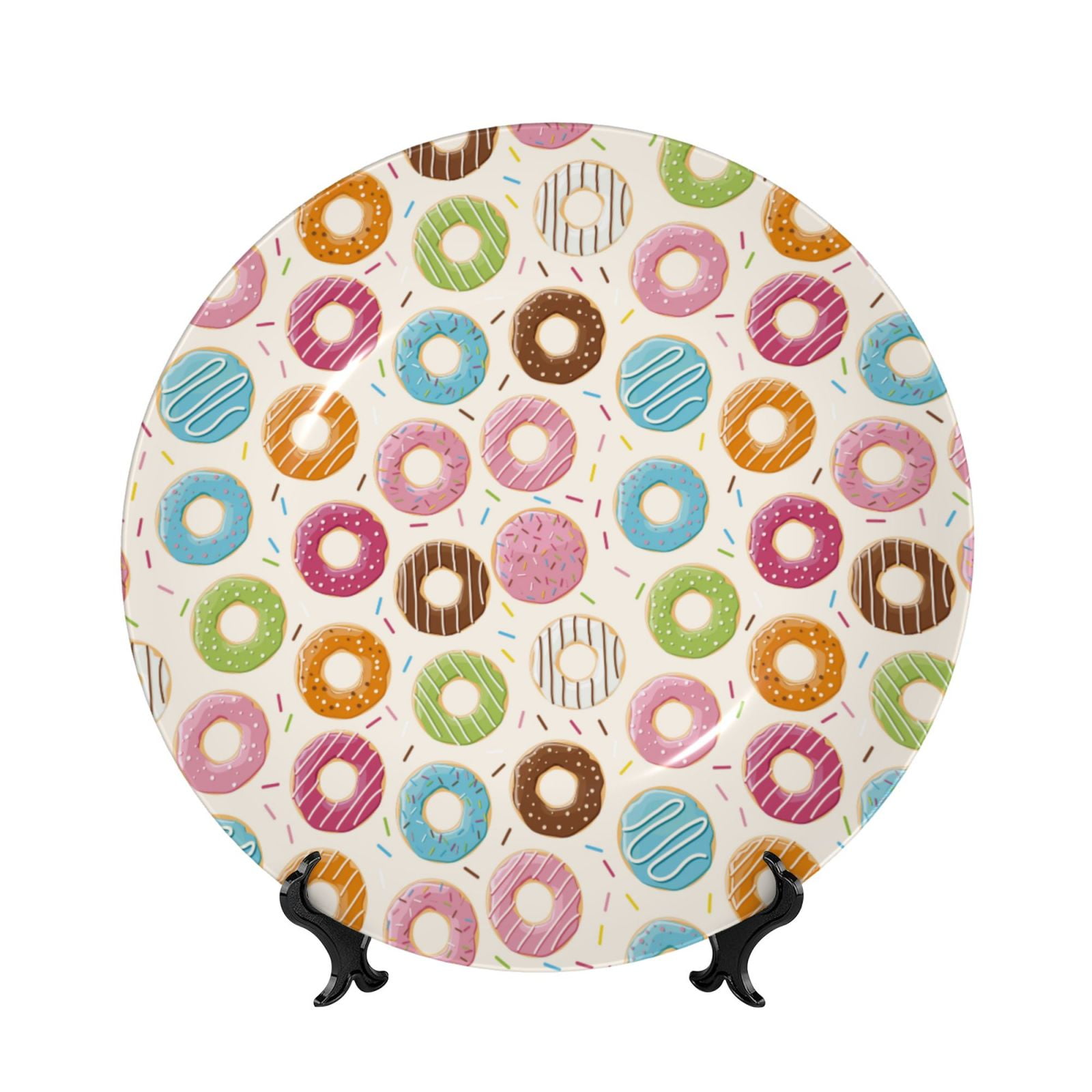 Honeii Colorful Donuts Print Elegant Bone China Decorative Plate ...