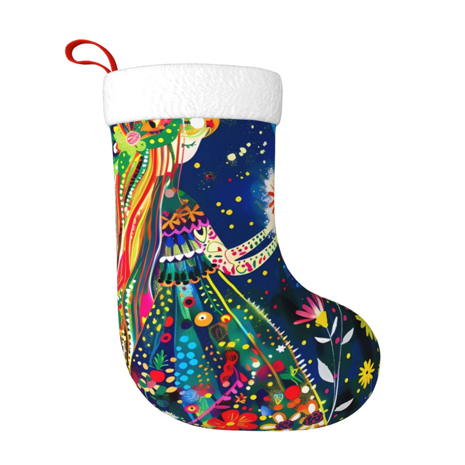 Honeii Colorful Floral Forest Fairy for Christmas Stocking,Large Xmas ...