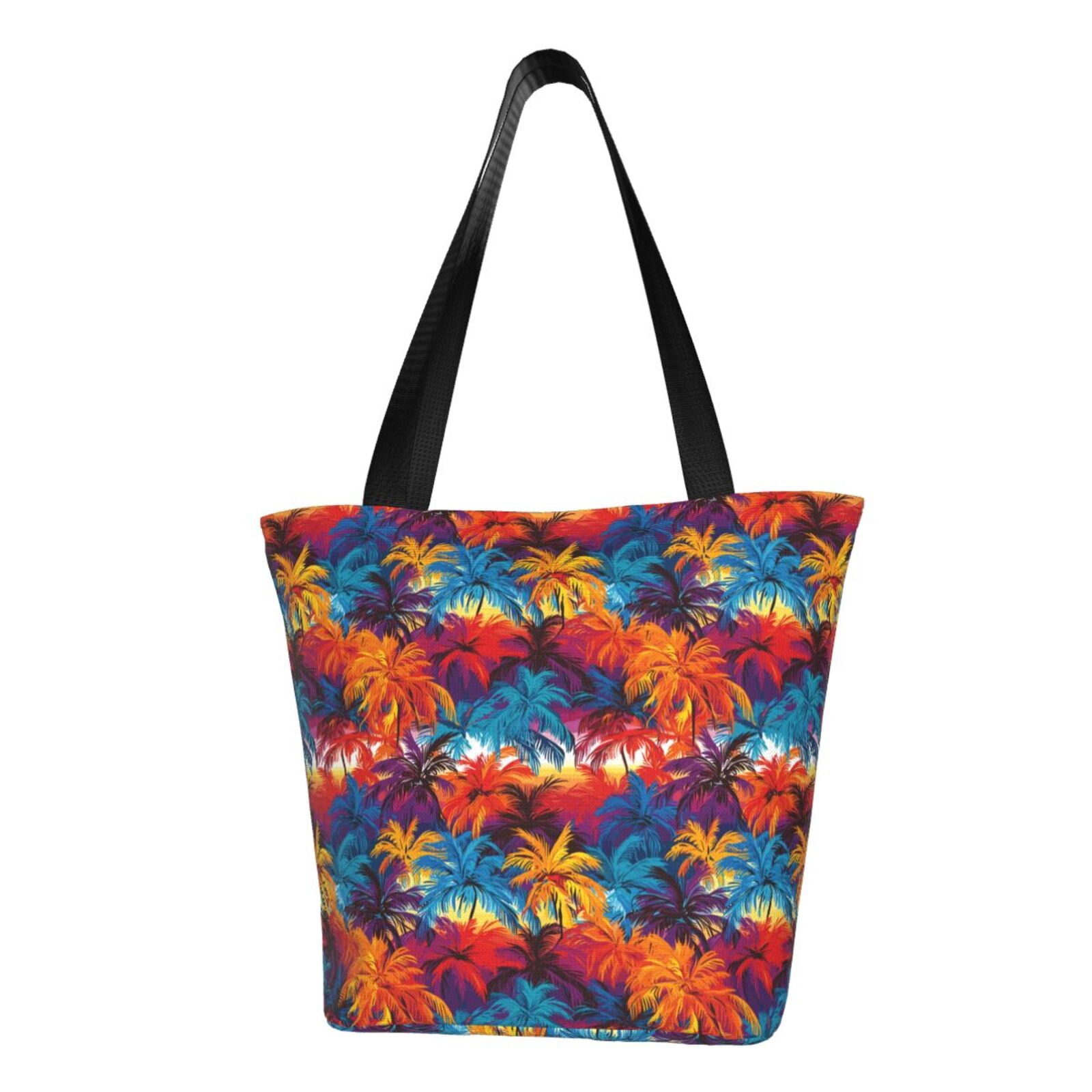 Honeii Colorful Hawaii Palms Print Women Top Handle Satchel Handbags ...
