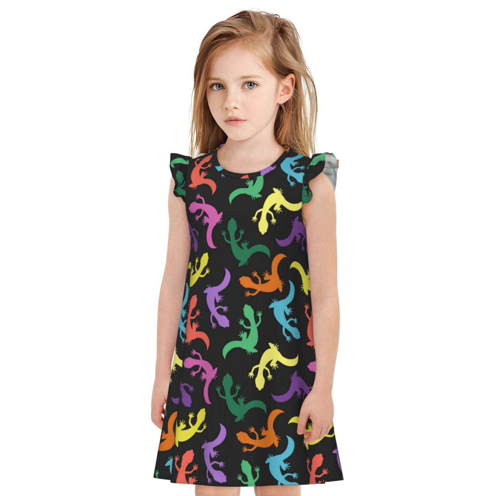 Honeii Colorful Lizards Nightgowns Pajama Dresses - Princess-Inspired Pajama Dresses Perfect for ...