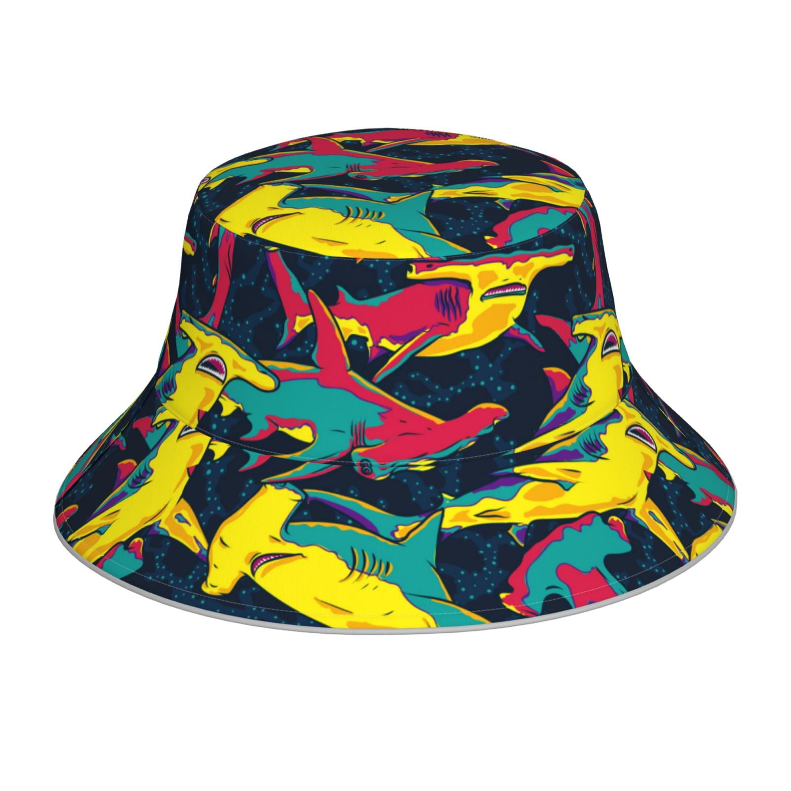 Honeii Colorful Sharks for Unisex Bucket Hat Waterproof Rain Hat ...