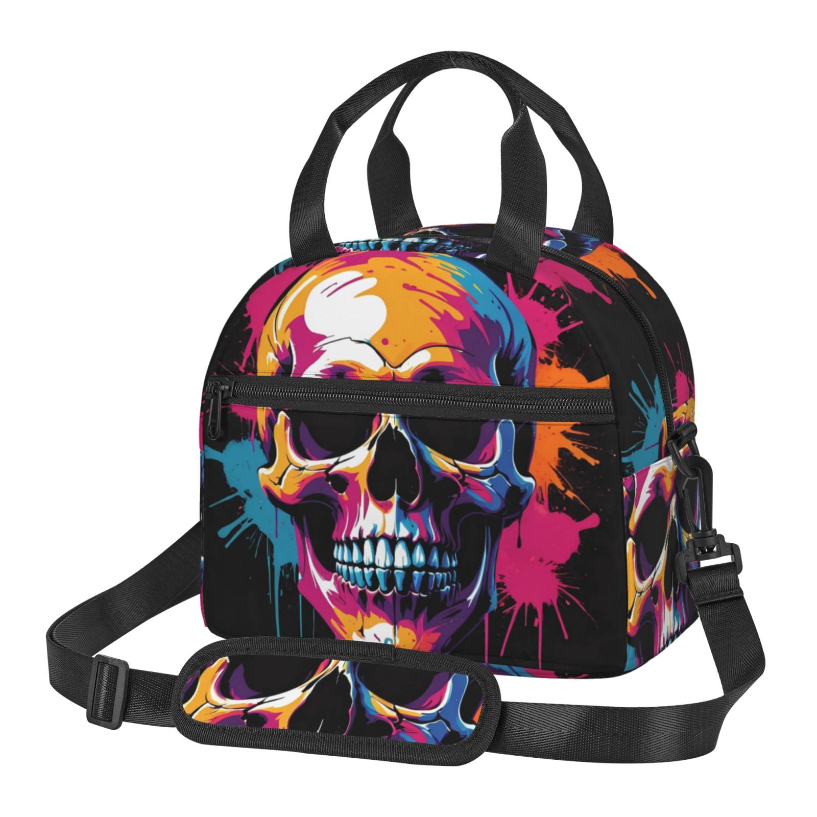 Honeii Colorful Skull for Insulated Lunch Box, Lunch Bag Lunch Cag for ...