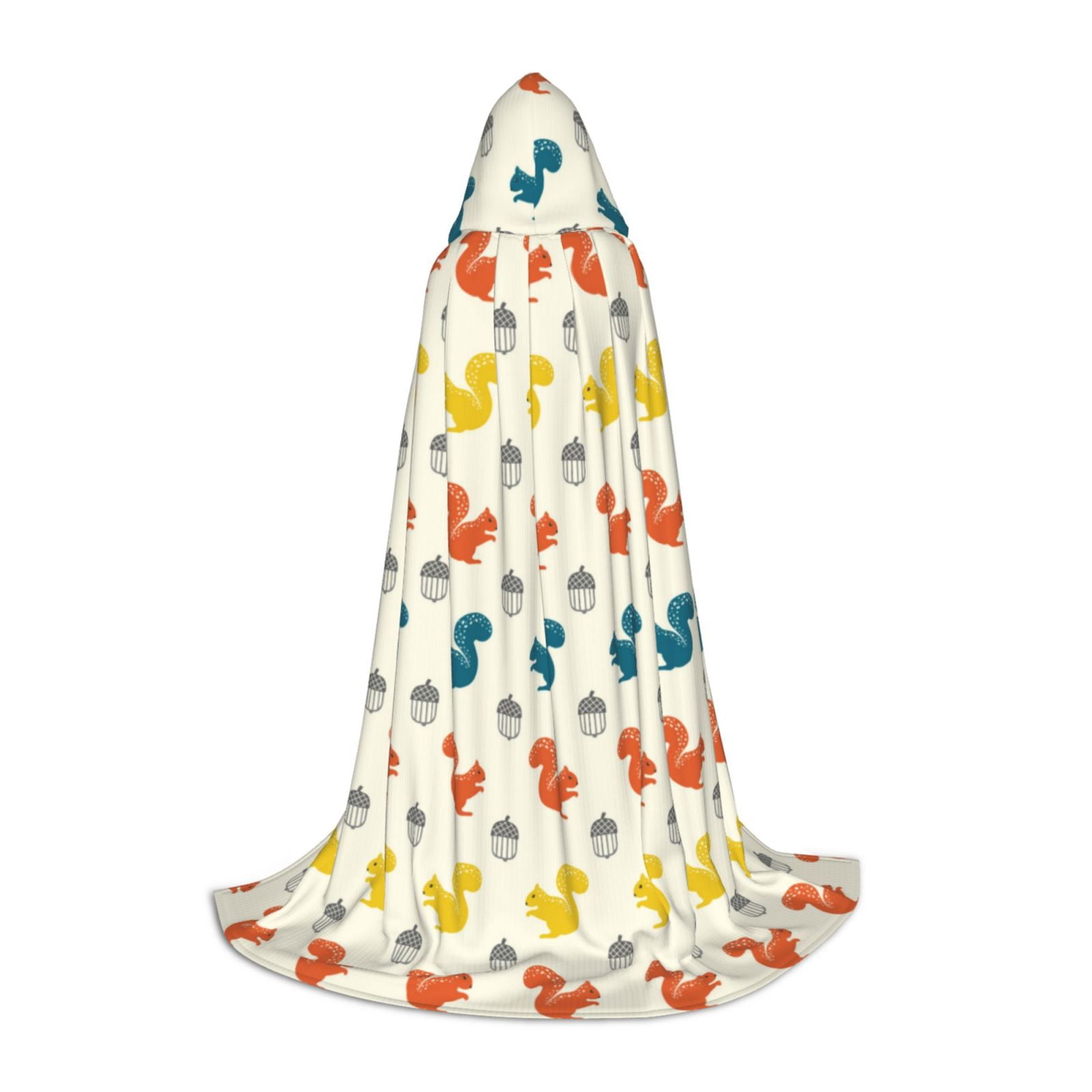 Honeii Colorful Squirrel Print Poncho Cape, Cloak Coat, Snuggly Hooded ...