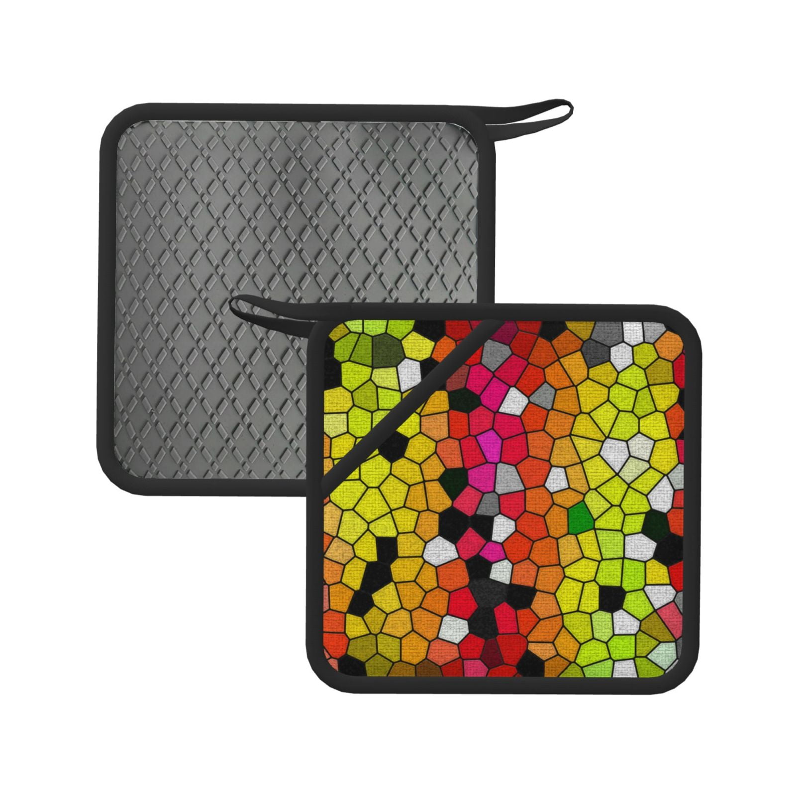 Honeii Colorful Tie Dye Stained Glass 1 for Silicone Trivets for Hot ...