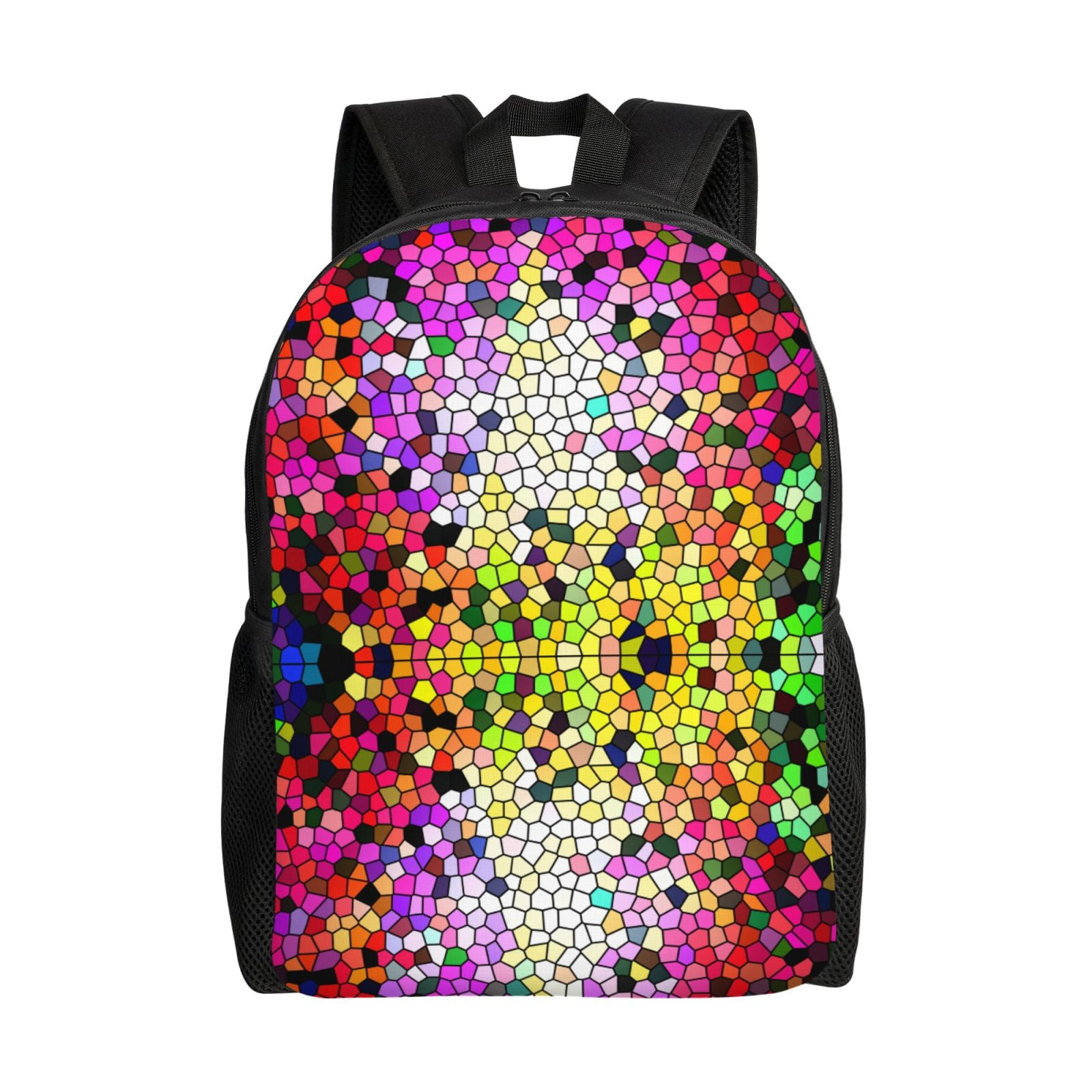 Honeii Colorful Tie Dye Stained Glass 3 Print Laptop Backpack for Work ...