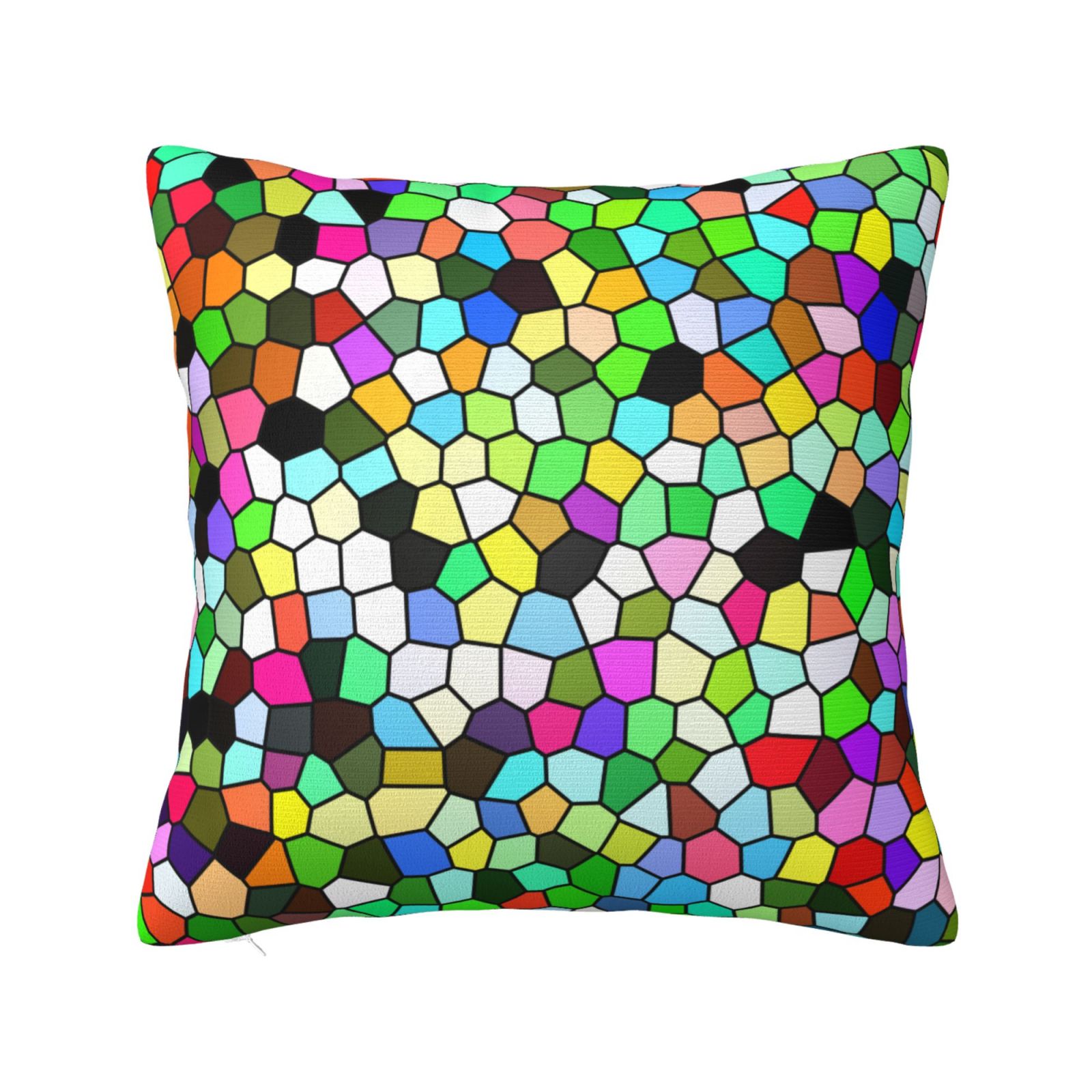 Honeii Colorful Tie Dye Stained Glass Print Throw Pillow, Square ...