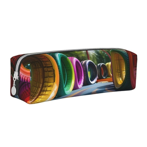 Honeii Colorful Tire Tunnel Park Pattern Pencil Case, Pencil Pouch ...