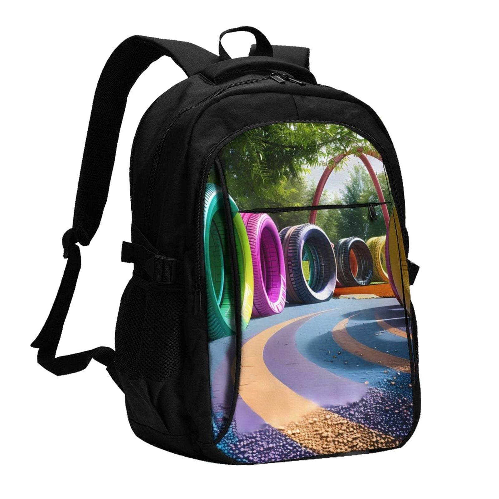 Honeii Colorful Tire Tunnel Park for Travel Laptop Backpack, Business ...