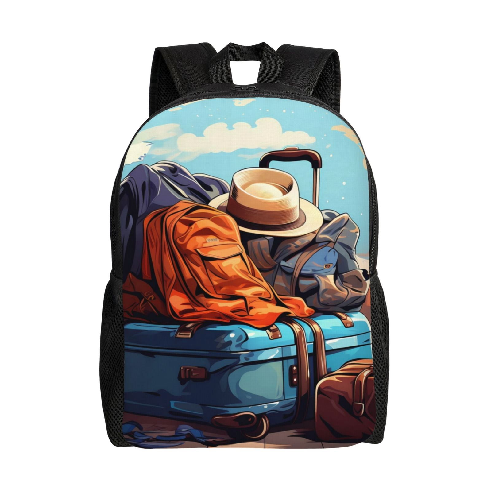 Honeii Colorful Travel Luggage Gear Print Laptop Backpack for Work ...