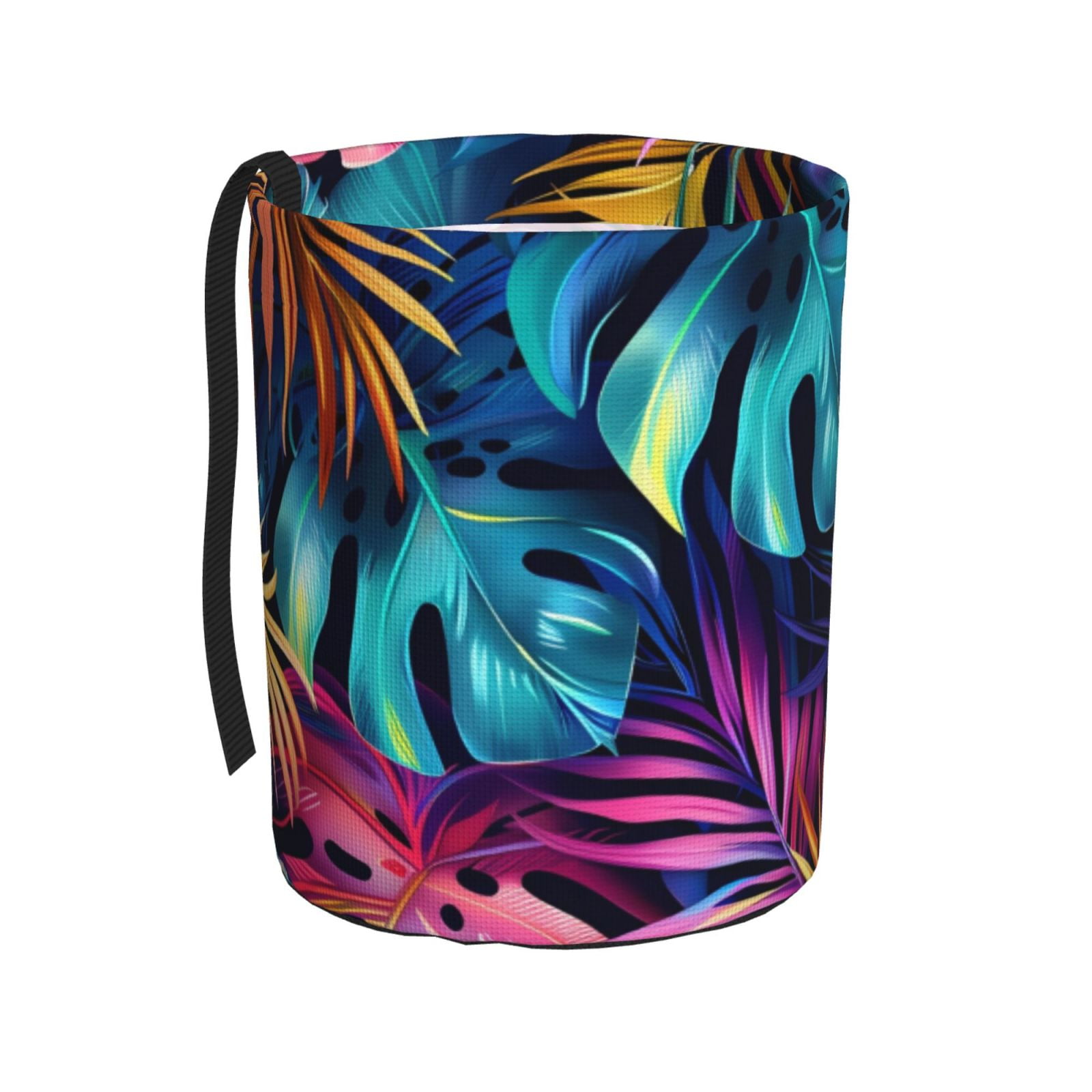 Honeii Colorful Tropical Leaves Print Waterproof Car Trash Can ...