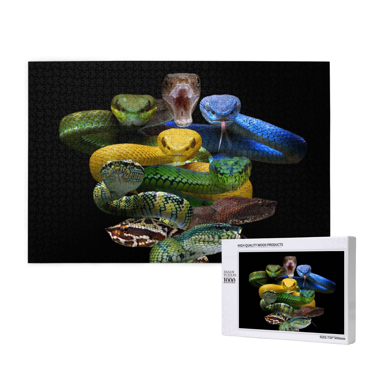 Honeii Colorful Viper Snake Pattern 1000 Piece Puzzles for Adults ...