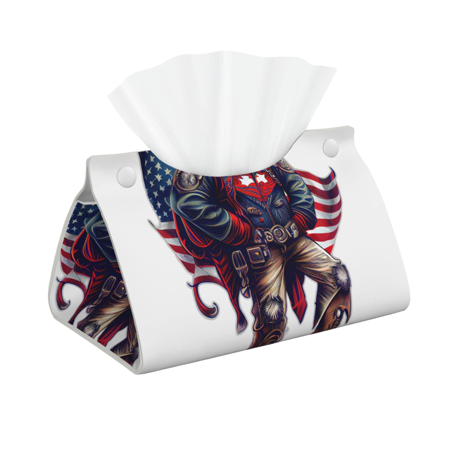 Honeii Cool Patriotic Buffalo Cowboy for Tissue Box Cover/Holder ...