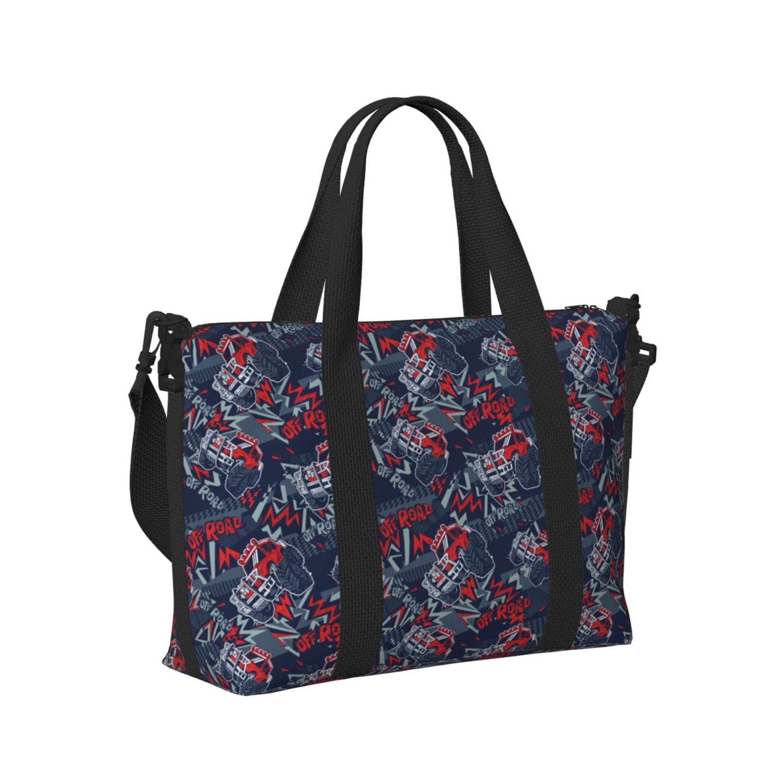 Honeii Cool Red Off-Road Vehicle Print Hand Travel Bag,Travel Duffle ...