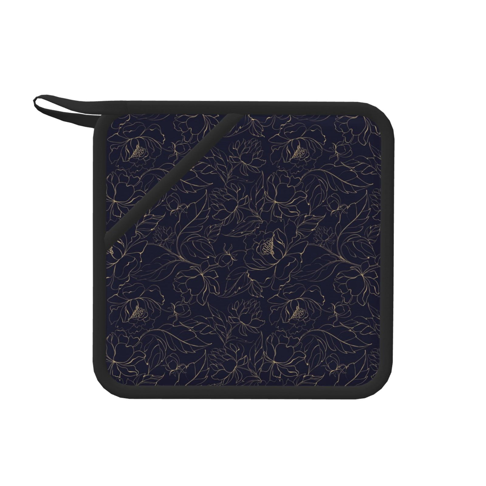 Honeii Copper-Gold Gloss Outline Peony for Silicone Trivets for Hot ...