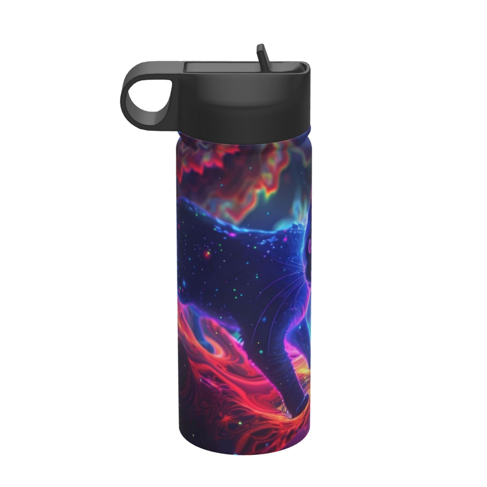 Honeii Cosmic Cat Psychedelic Journey Print 18 oz Insulated Water ...