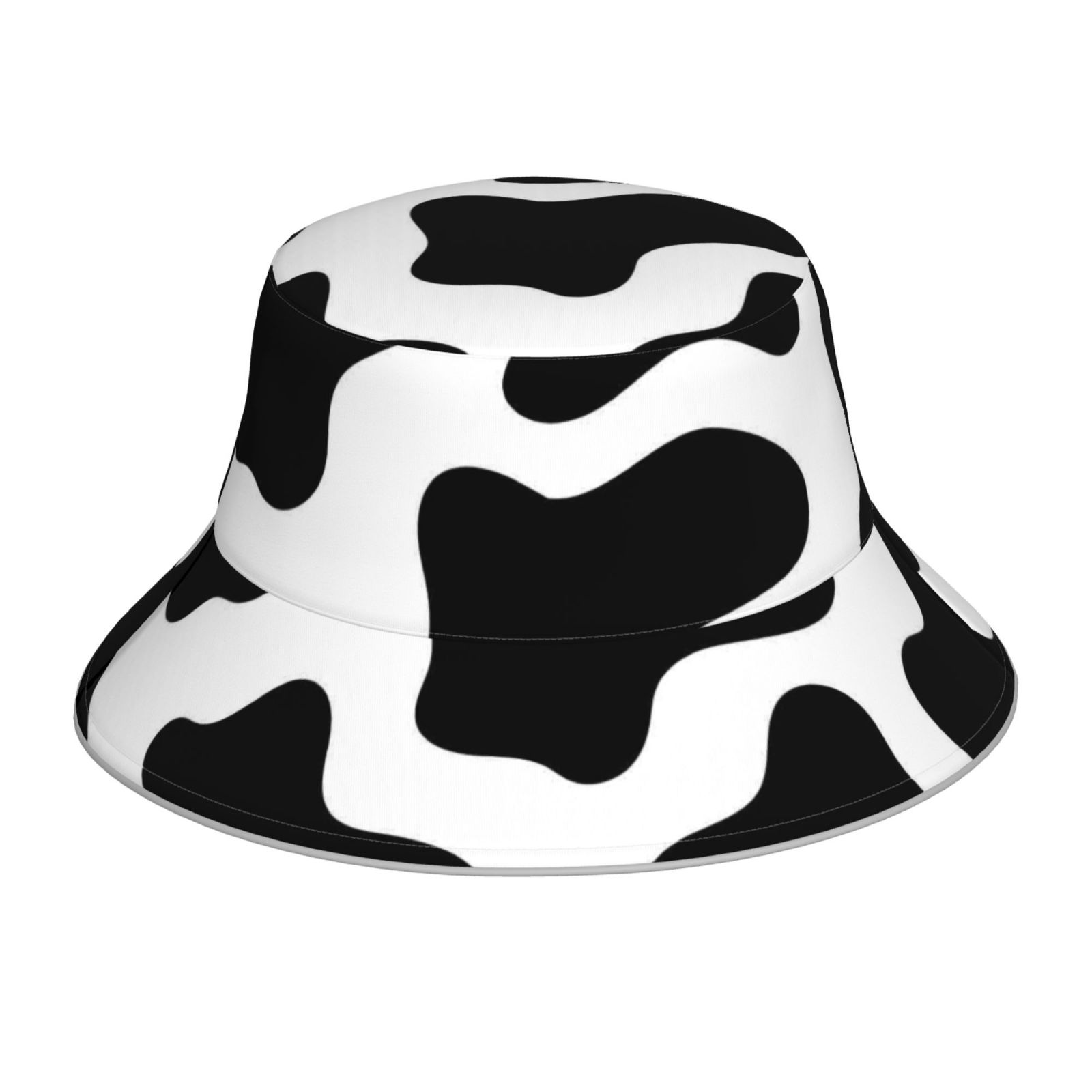 Honeii Cow Print Black White for Unisex Bucket Hat Waterproof Rain Hat ...