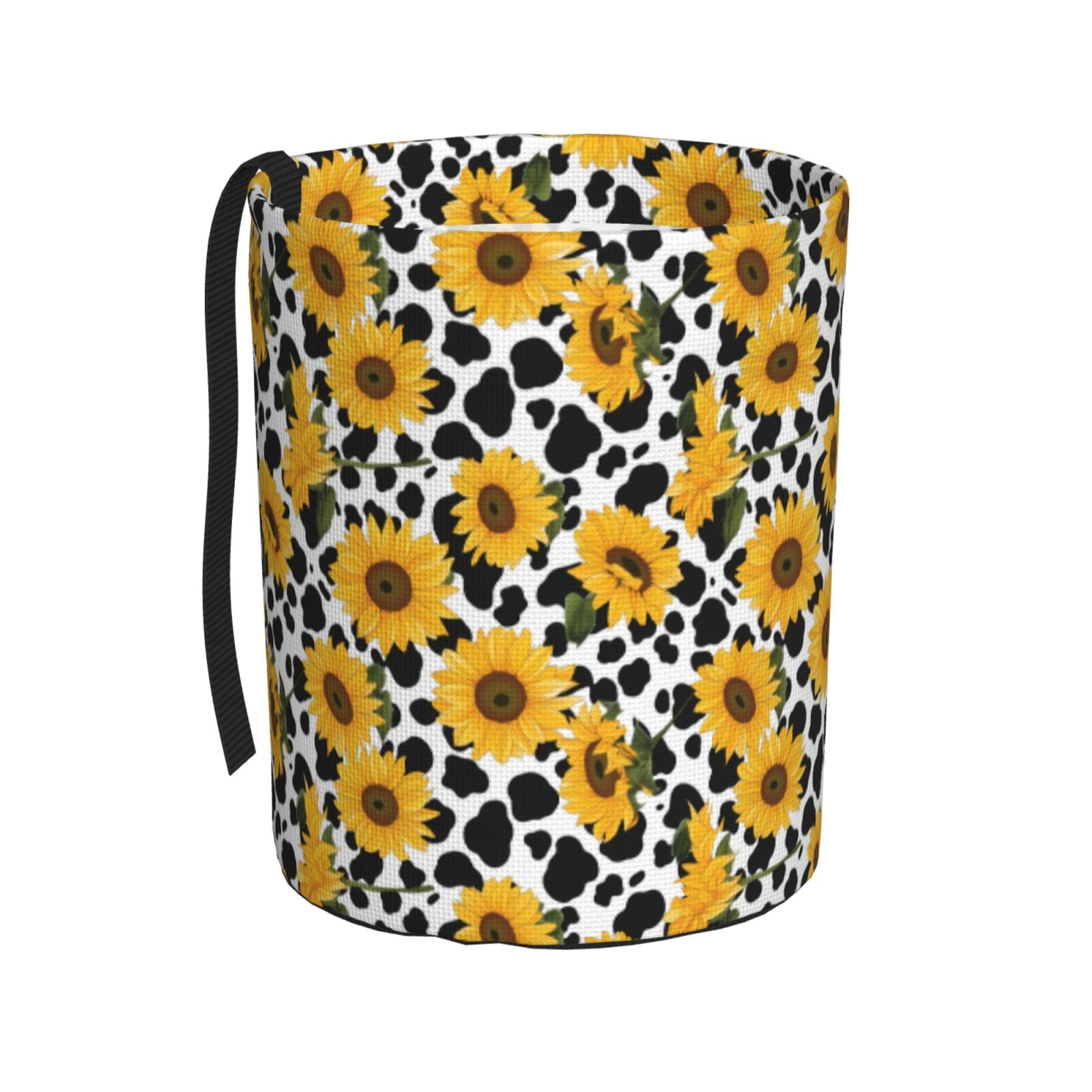 Honeii Cow Print Sunflower Print Waterproof Car Trash Can,Waterproof ...