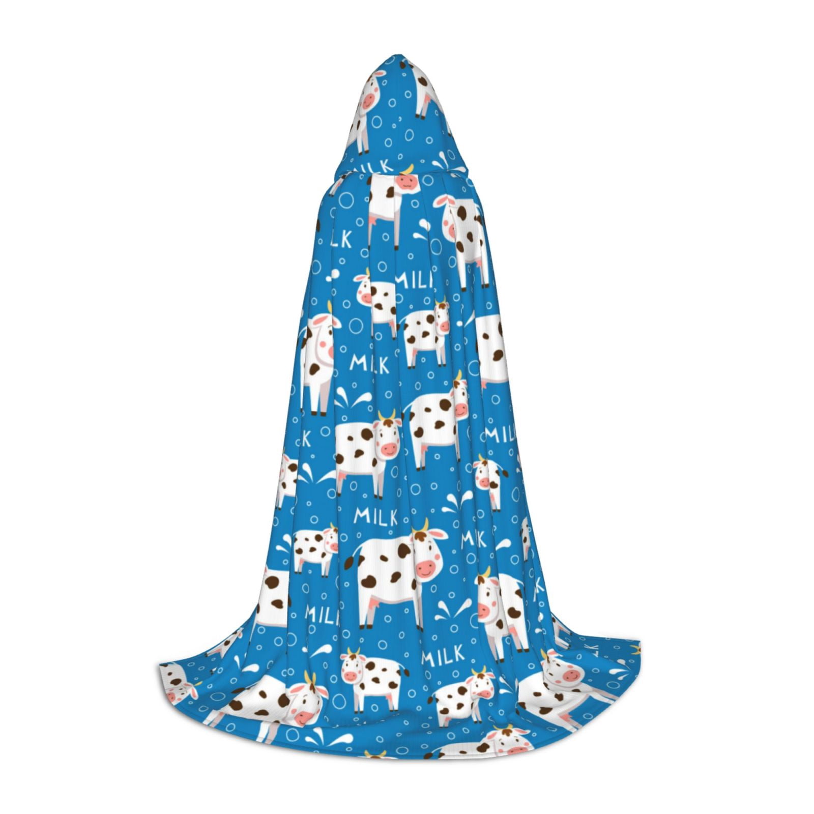 Honeii Cows Milk Print Poncho Cape, Cloak Coat, Snuggly Hooded Wearable ...