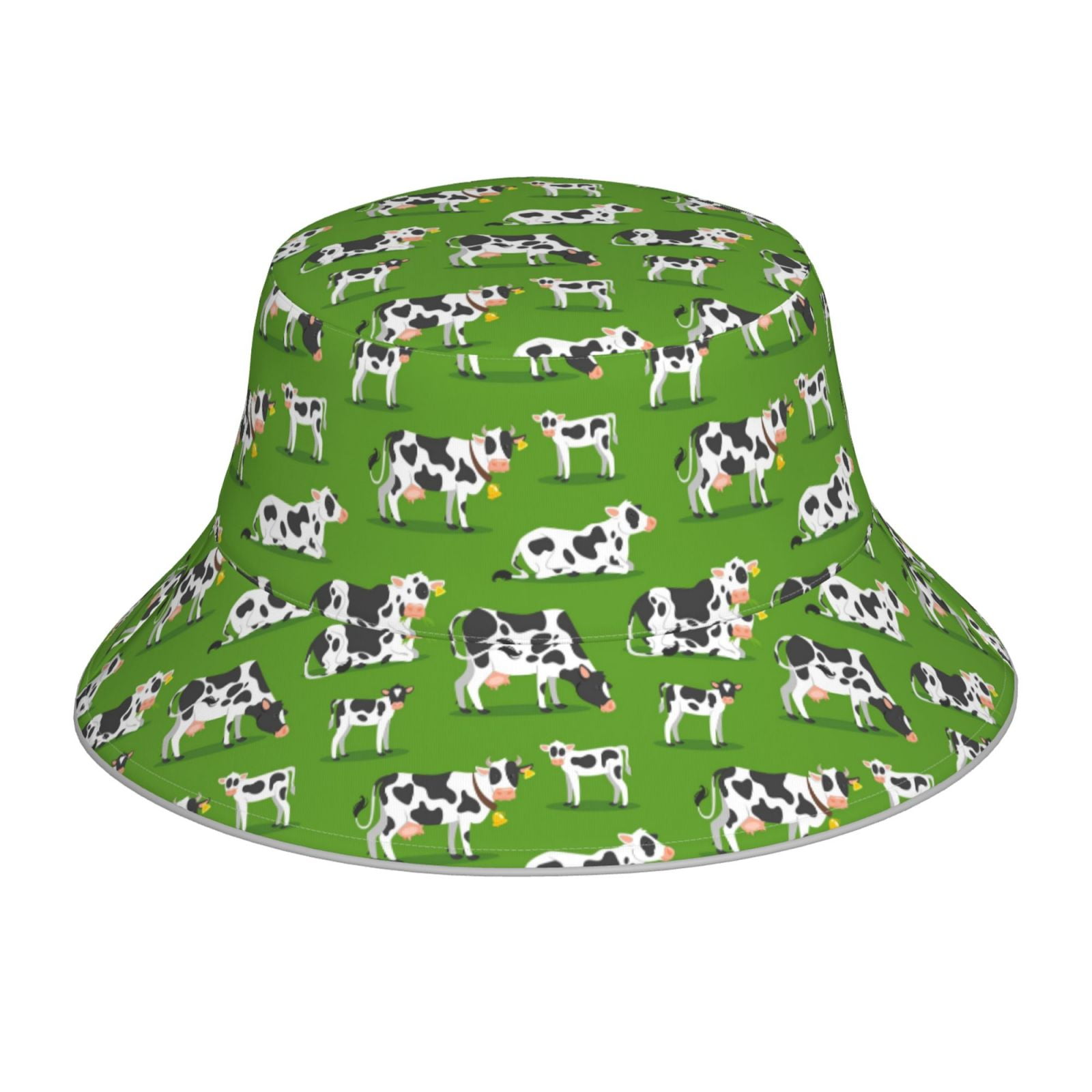 Honeii Cows With Calfs Green for Unisex Bucket Hat Waterproof Rain Hat ...