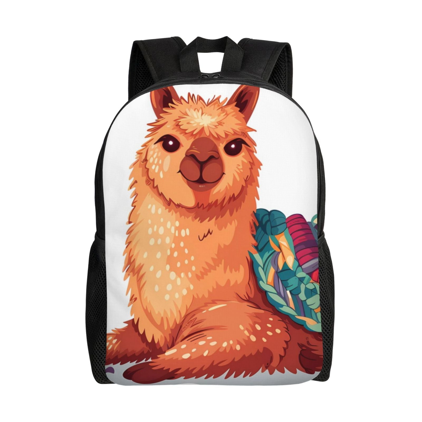 Honeii Cozy Knitting Llama Print Laptop Backpack for Work, College ...