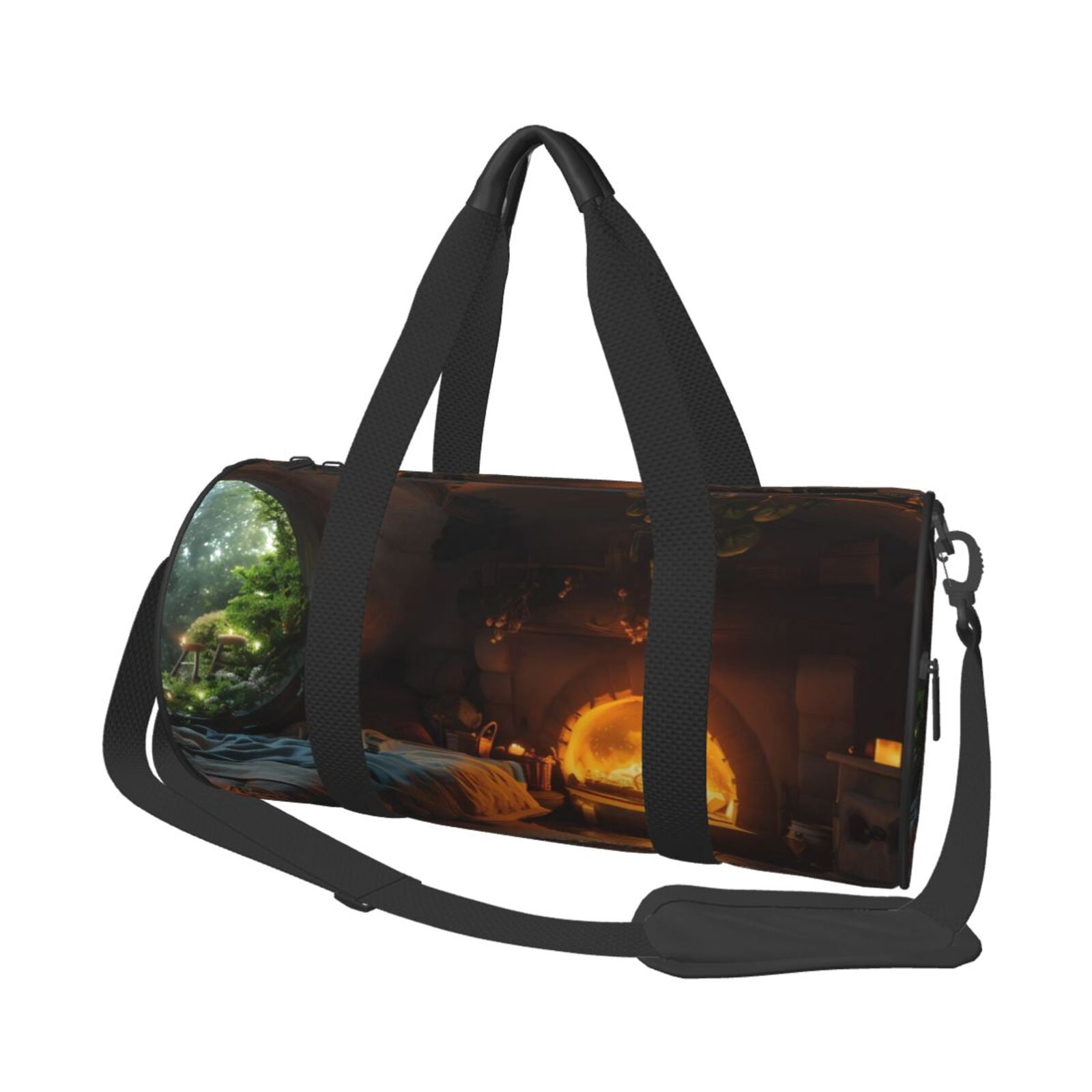 Honeii Cozy Tree Hole Cabin Print Duffle Bag and Adjustable Strap ...
