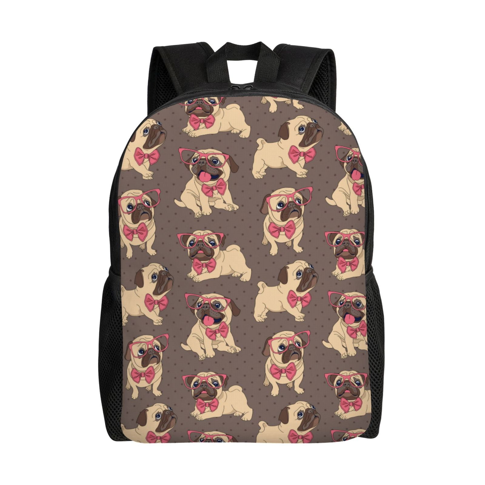 Honeii Cut Pug Print Laptop Backpack for Work, College, Travel, Daily ...