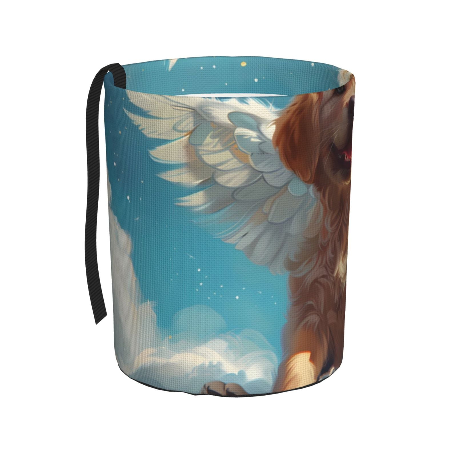 Honeii Cute Angel Winged Dog Print Waterproof Car Trash Can,Waterproof ...