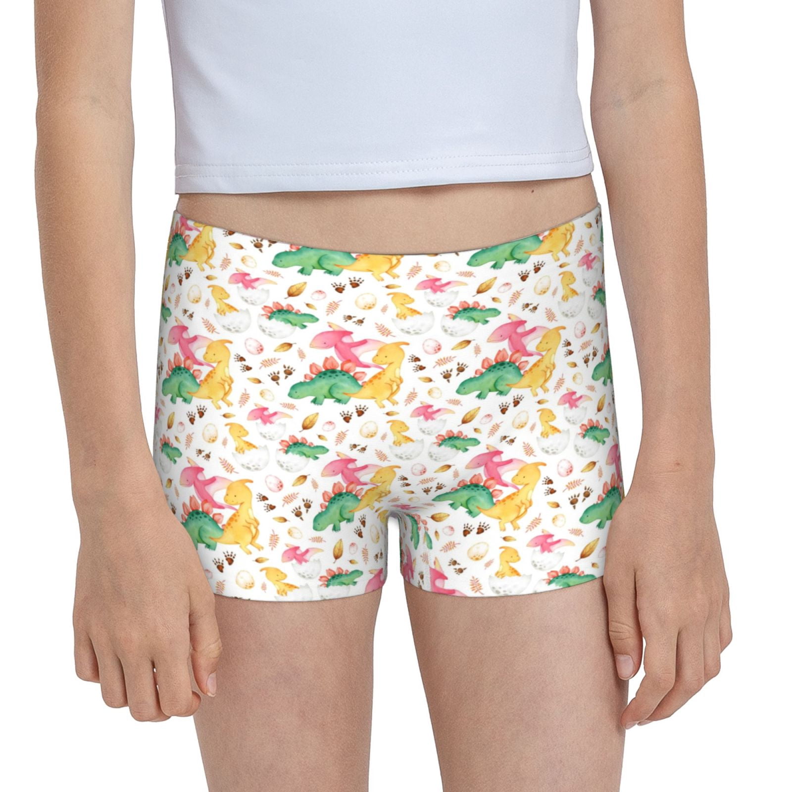 Honeii Cute Baby Dinosaurs Print 100% Cotton Boxer Briefs, Girls ...