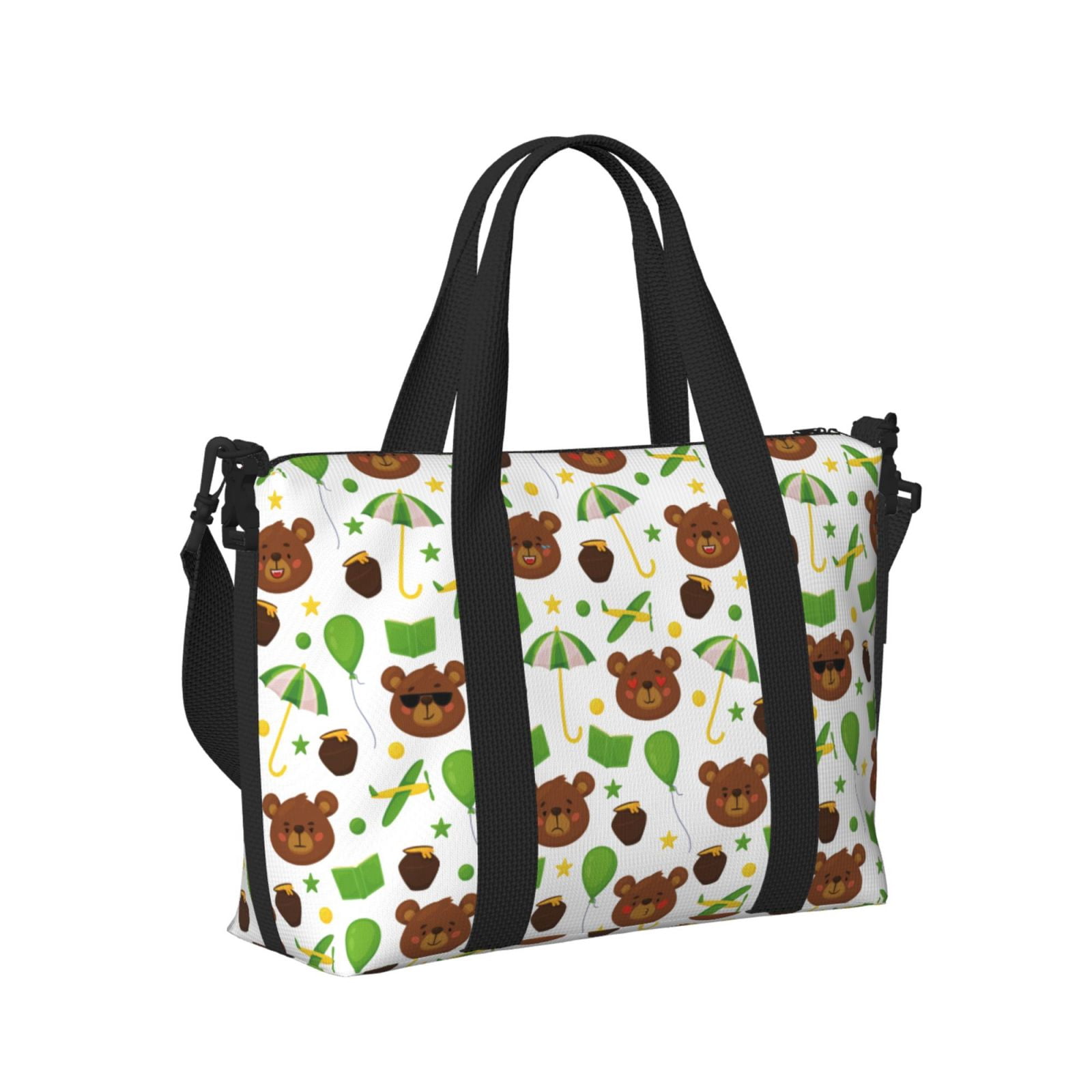 Honeii Cute Bear Print Hand Travel Bag,Travel Duffle Bag, Waterproof ...