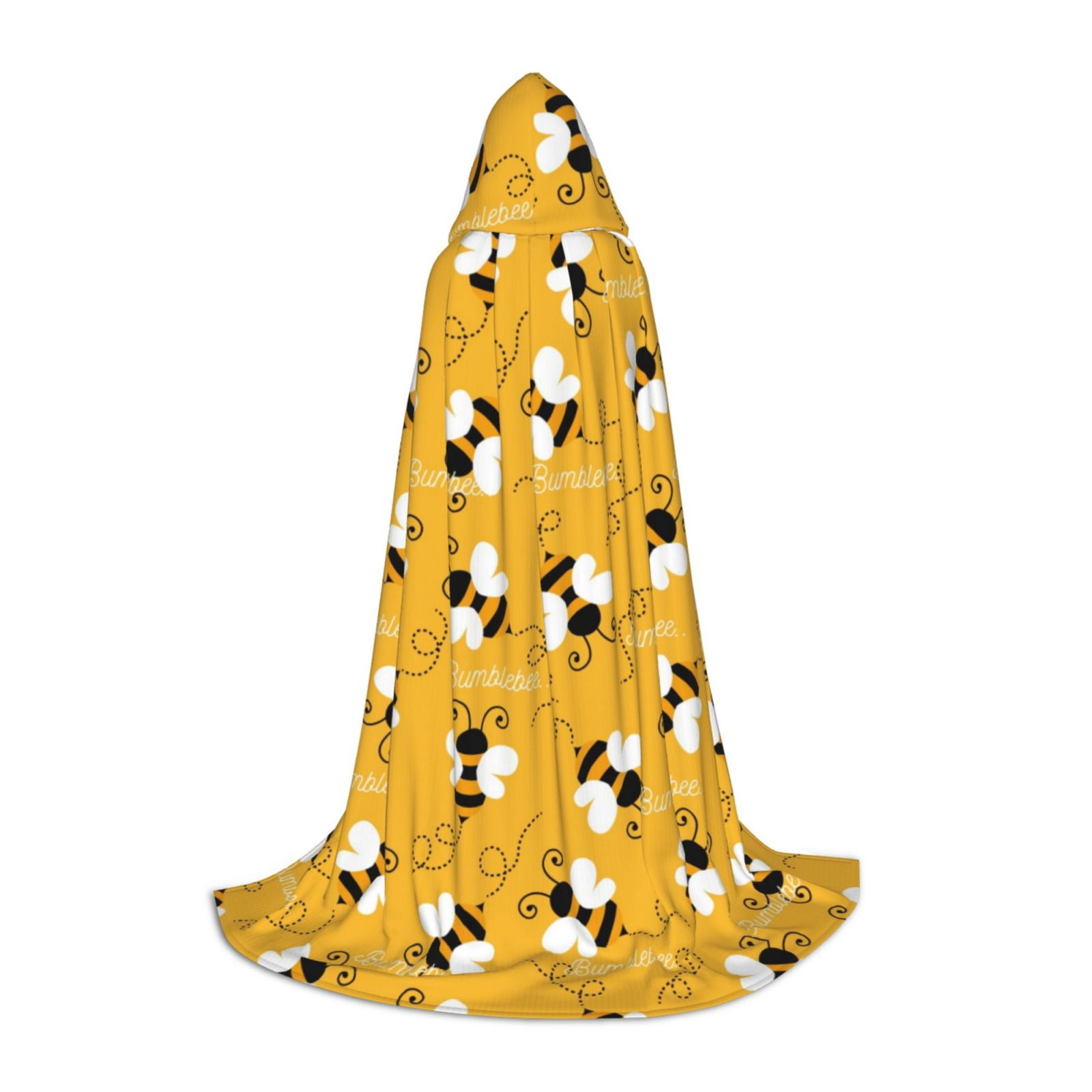 Honeii Cute Bee Butterfly Yelllow Print Poncho Cape, Cloak Coat ...
