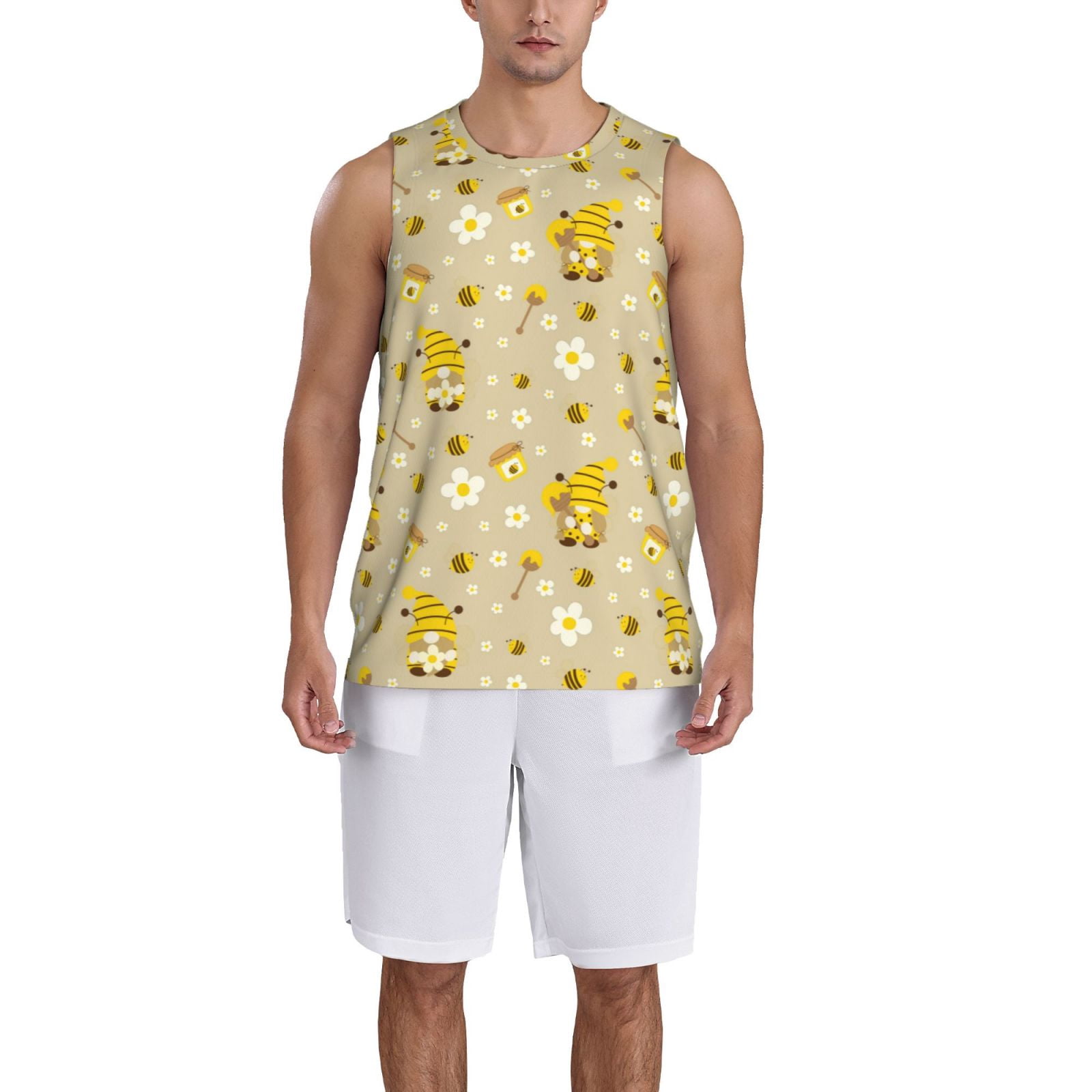 Honeii Cute Bee Gnome 2 print basktball shirt for men and women, Unisex ...