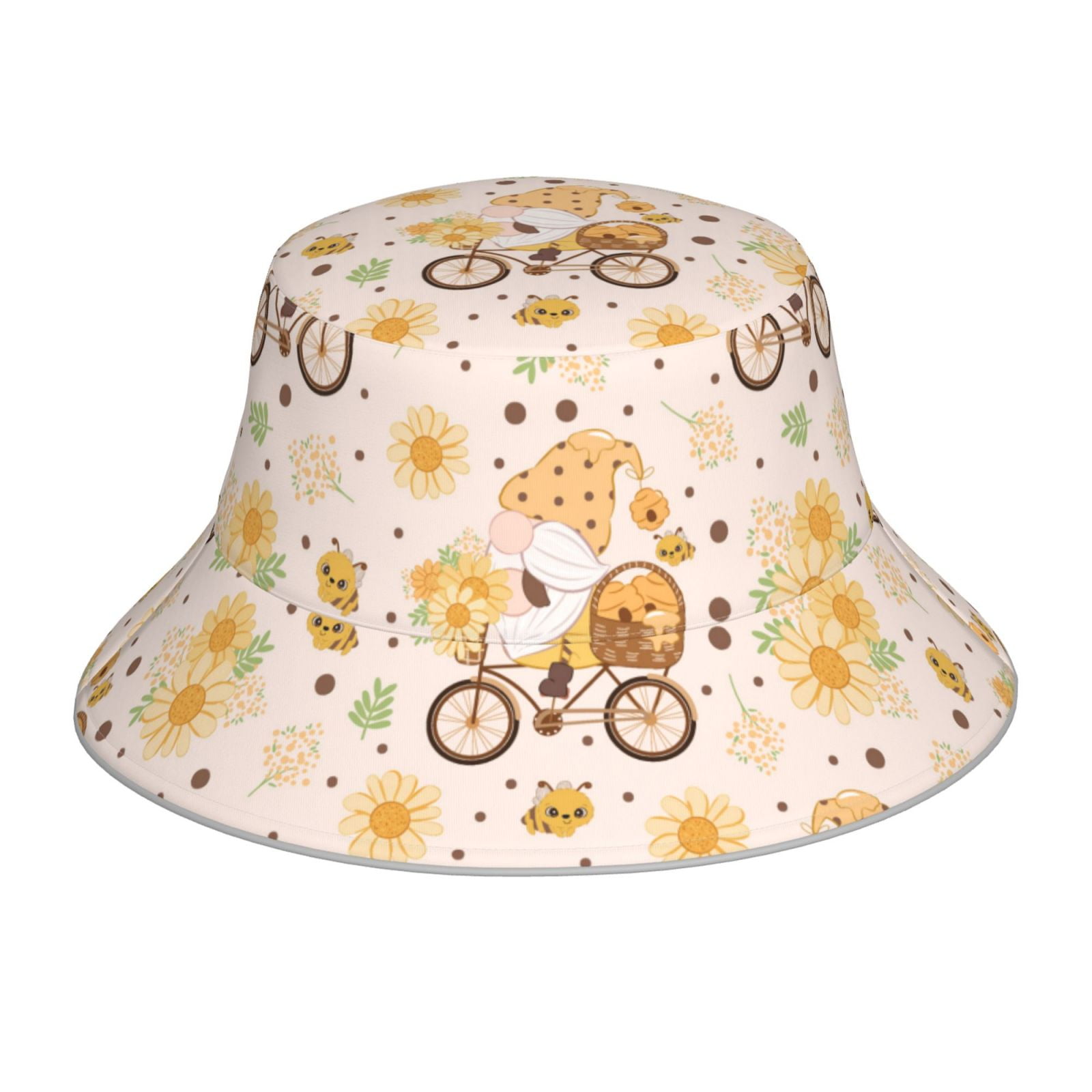 Honeii Cute Bee Gnome for Unisex Bucket Hat Waterproof Rain Hat ...